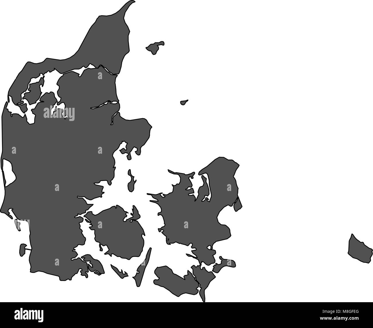 Map of Denmark Stock Vector Image & Art - Alamy