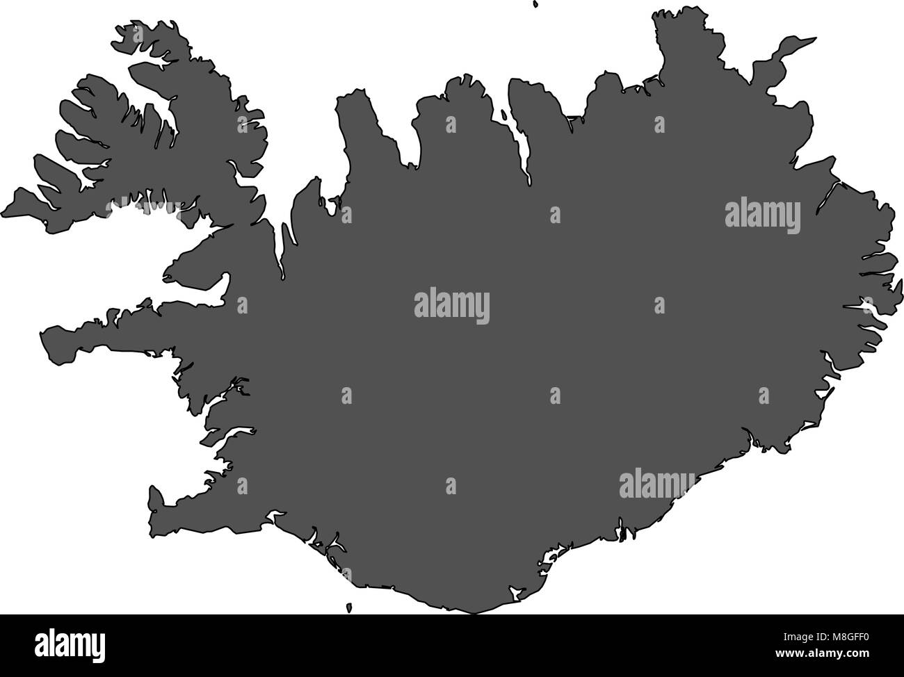 Map of Iceland Stock Vector Image & Art - Alamy