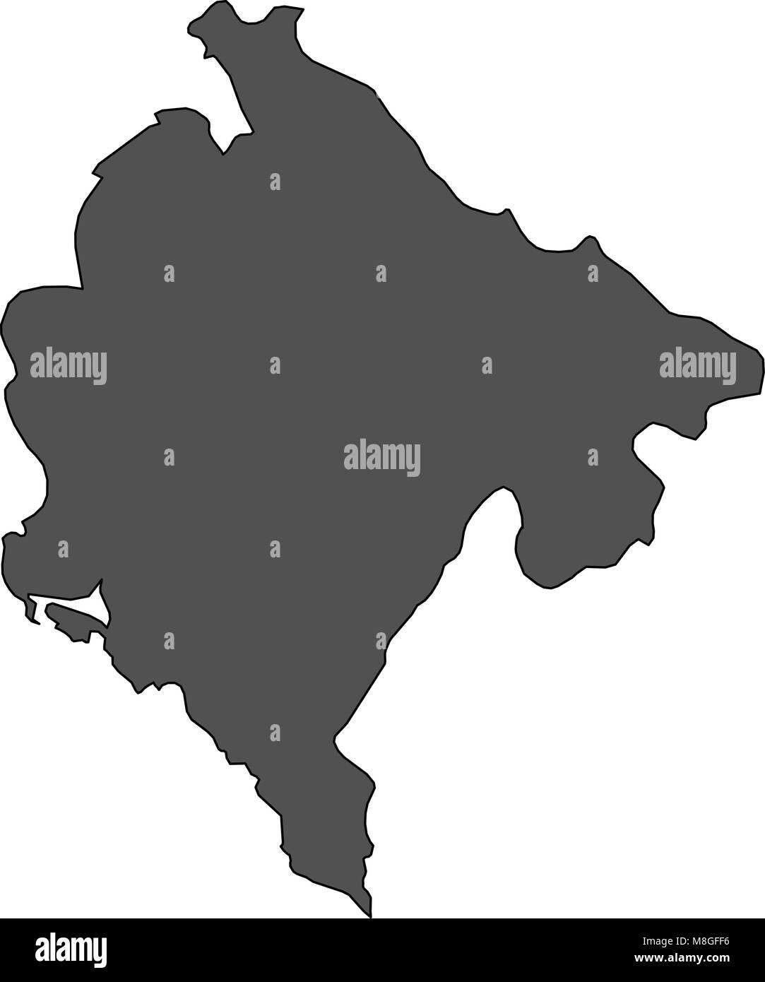 Map of Montenegro Stock Vector Image & Art - Alamy