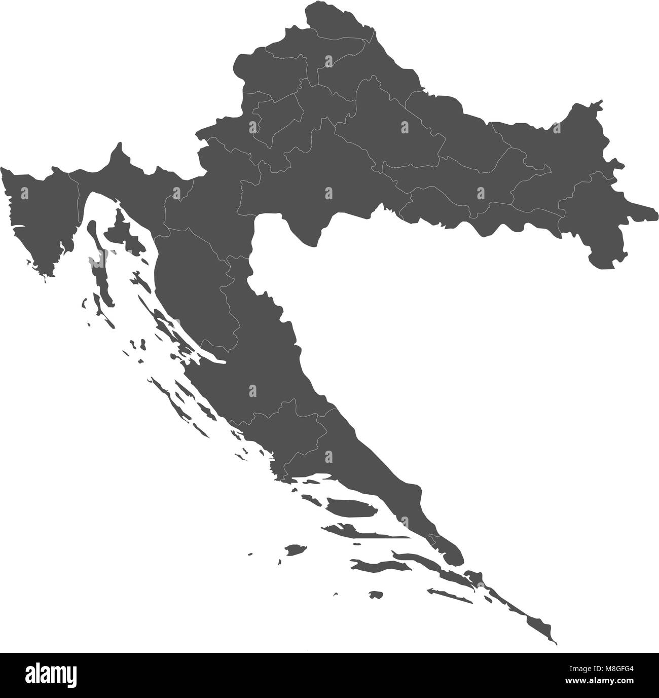Map of croatia Black and White Stock Photos & Images - Alamy