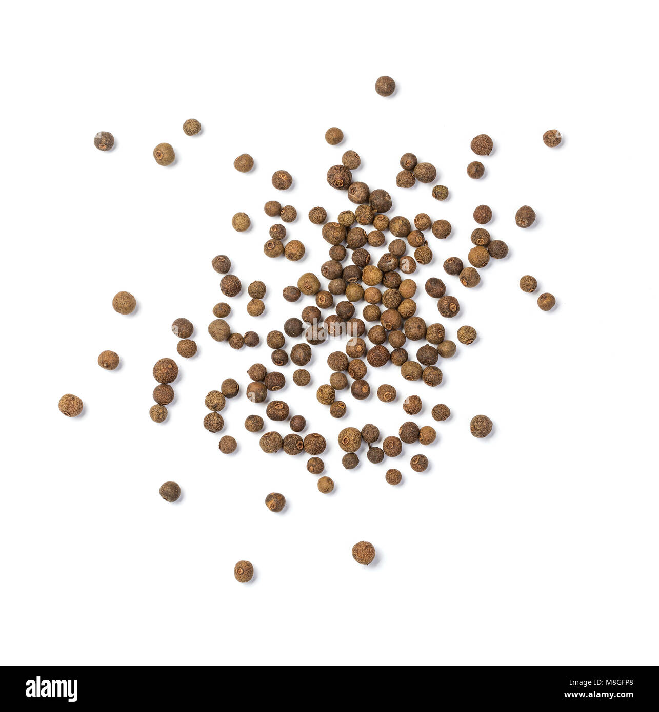 peppers hot,black pepper isolated on white background. Top view Stock ...