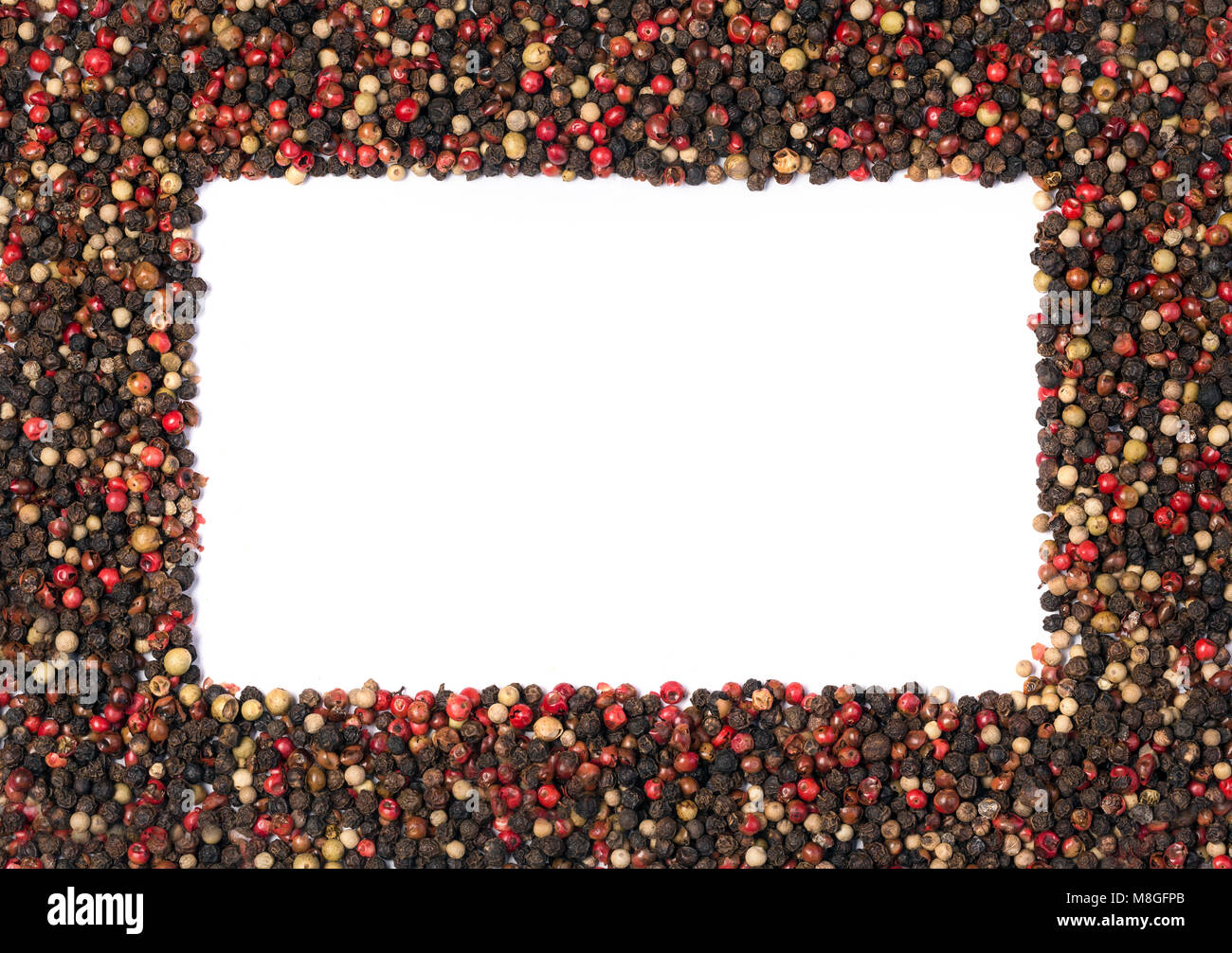 peppers hot, red, black, white and green pepper frame Stock Photo - Alamy