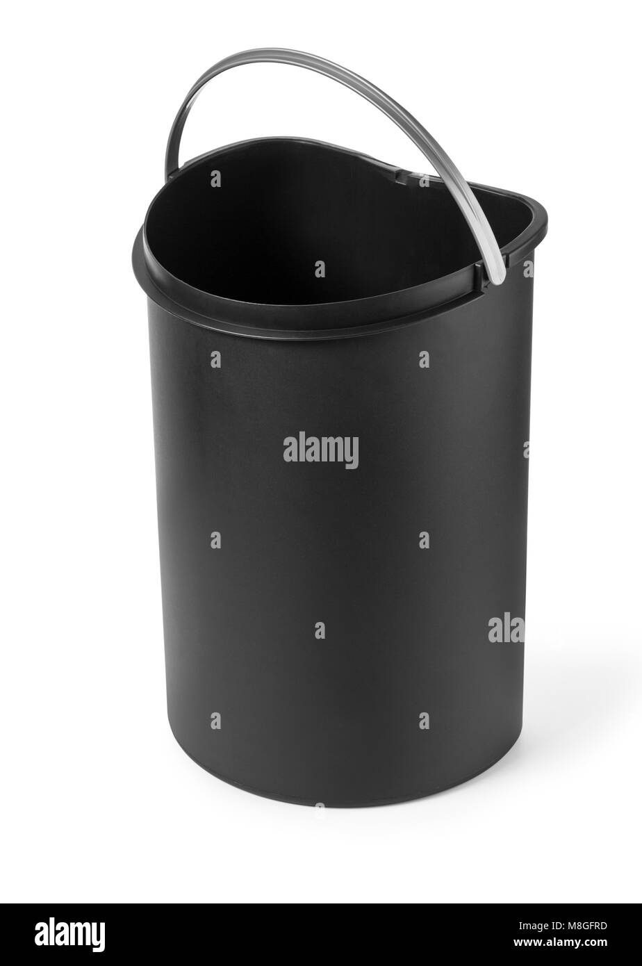 black plastic bin isolated on white with clipping path Stock Photo - Alamy
