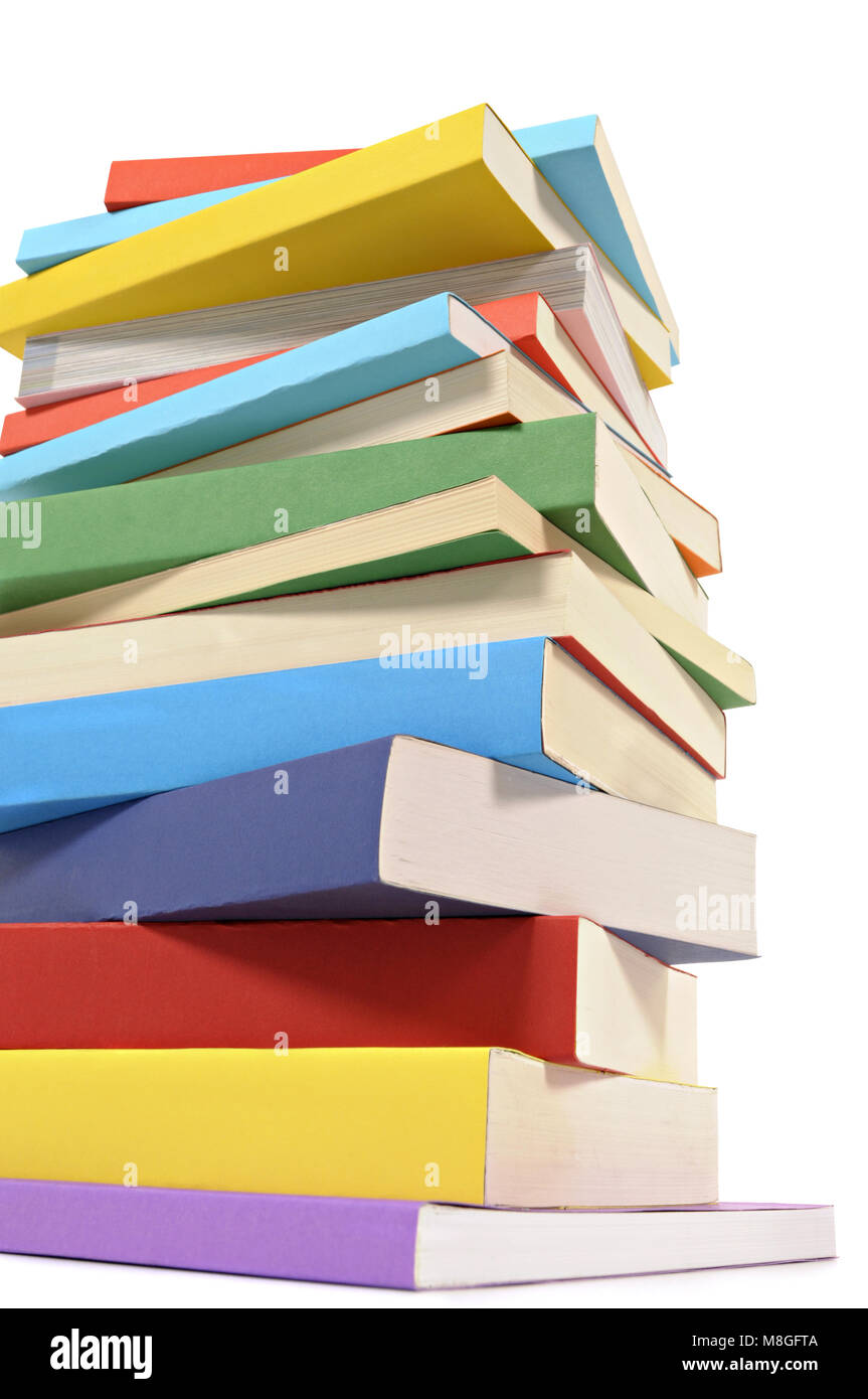 Very tall pile of stacked books hi-res stock photography and images - Alamy