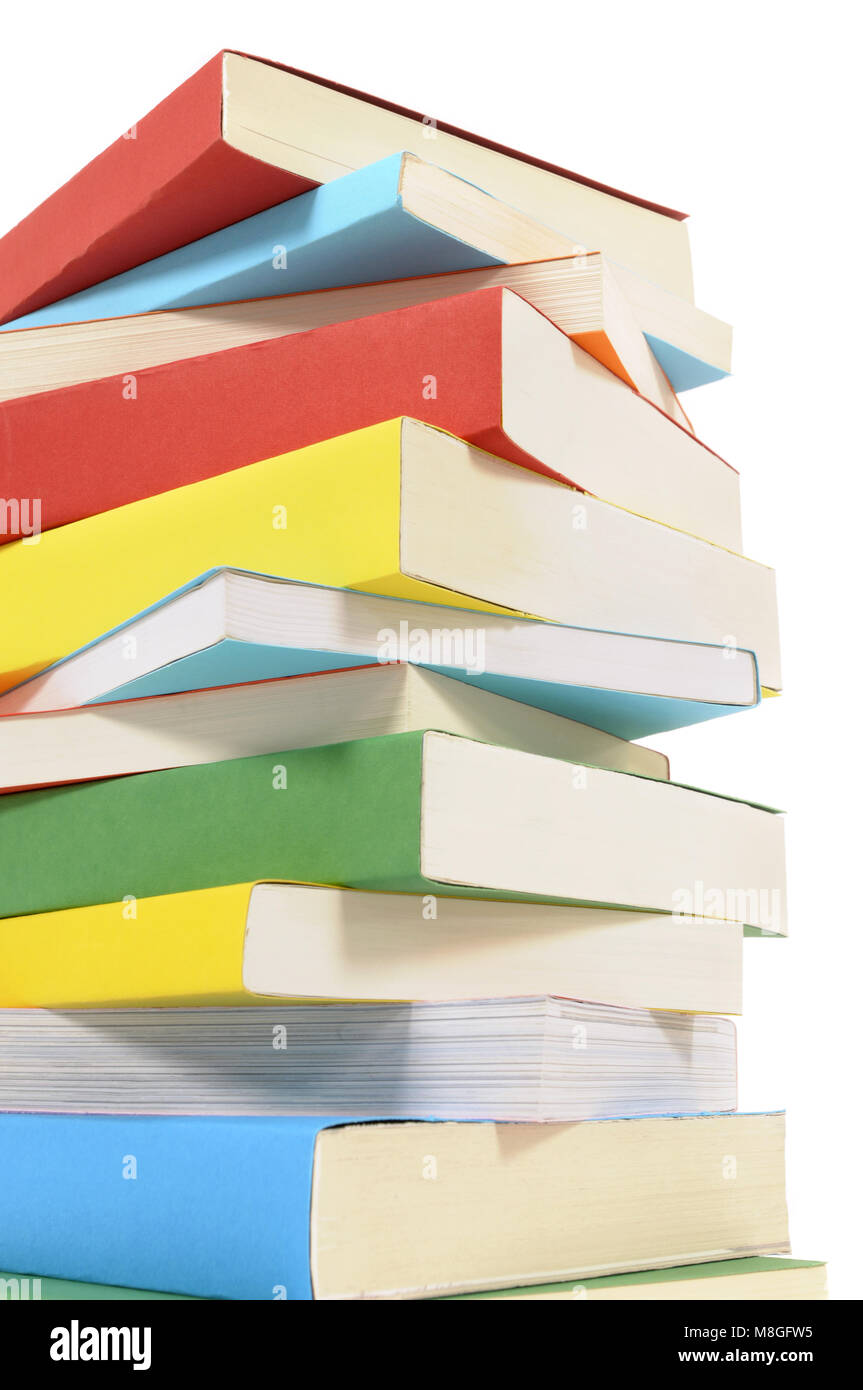 Very tall pile of stacked books hi-res stock photography and images - Alamy