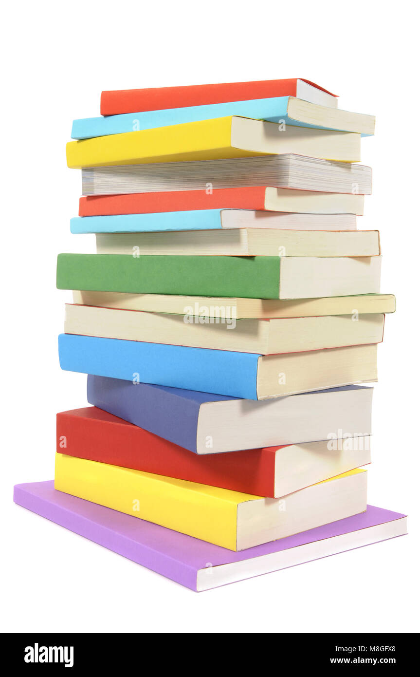 Very tall pile of stacked books hi-res stock photography and images - Alamy