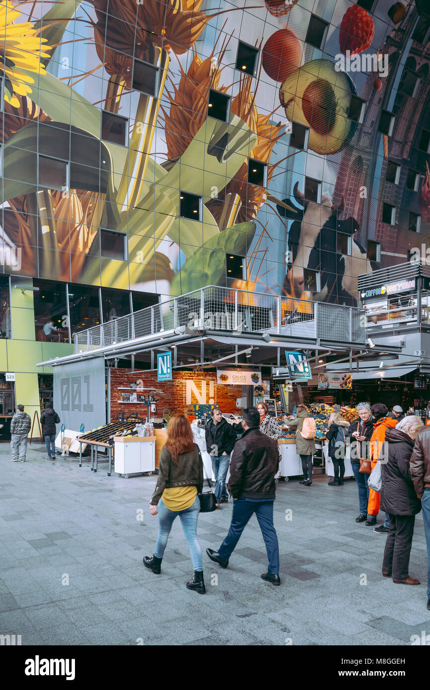 Market Hall Markthal Rotterdam, Netherlands. Interior view. Designed by ...