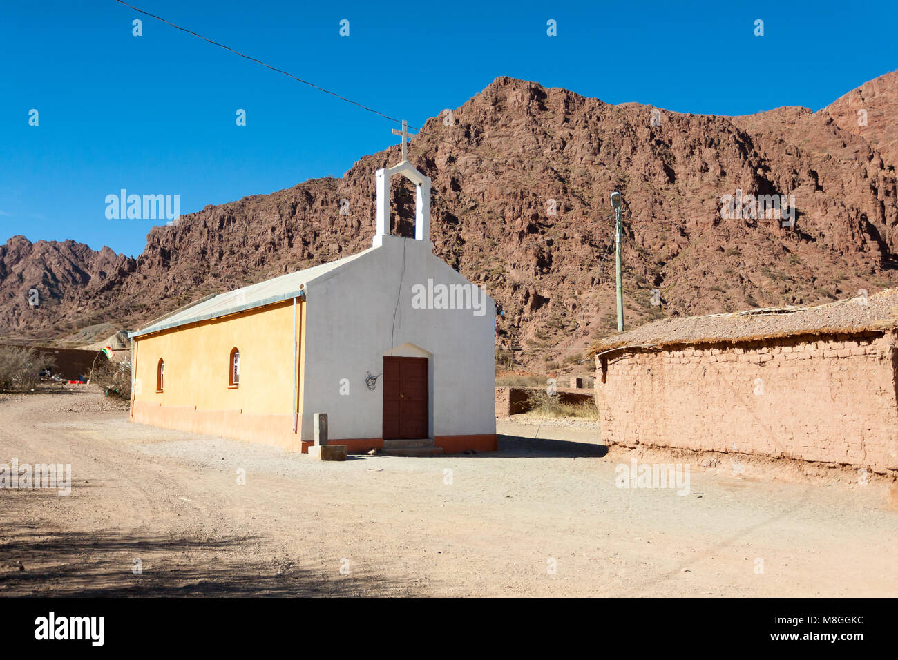 Little church from bolivian village,Bolivia.Quebrada de Palmira area ...