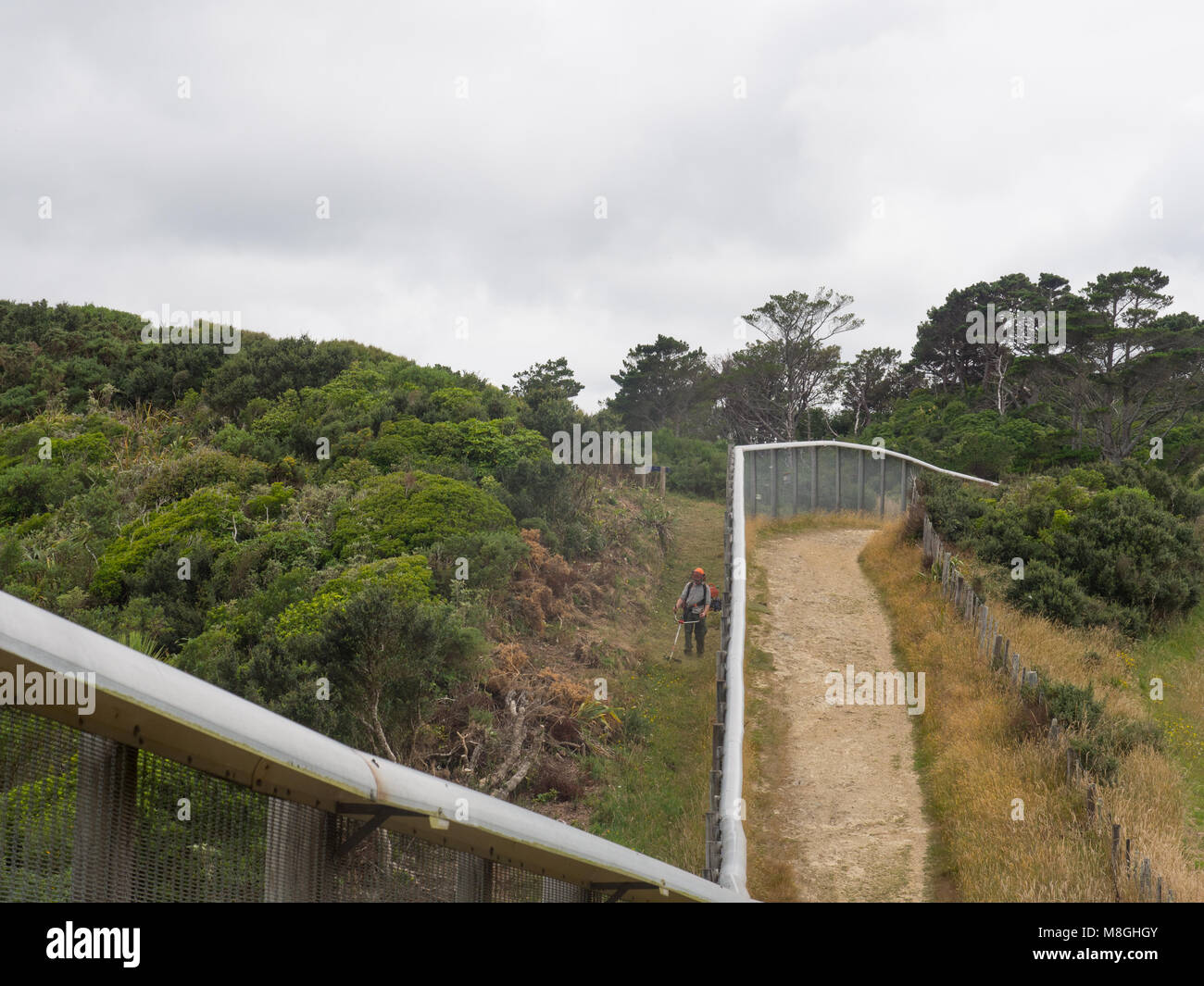 Hiking Track Next To A Nature Reserve Fence Stock Photo - Alamy