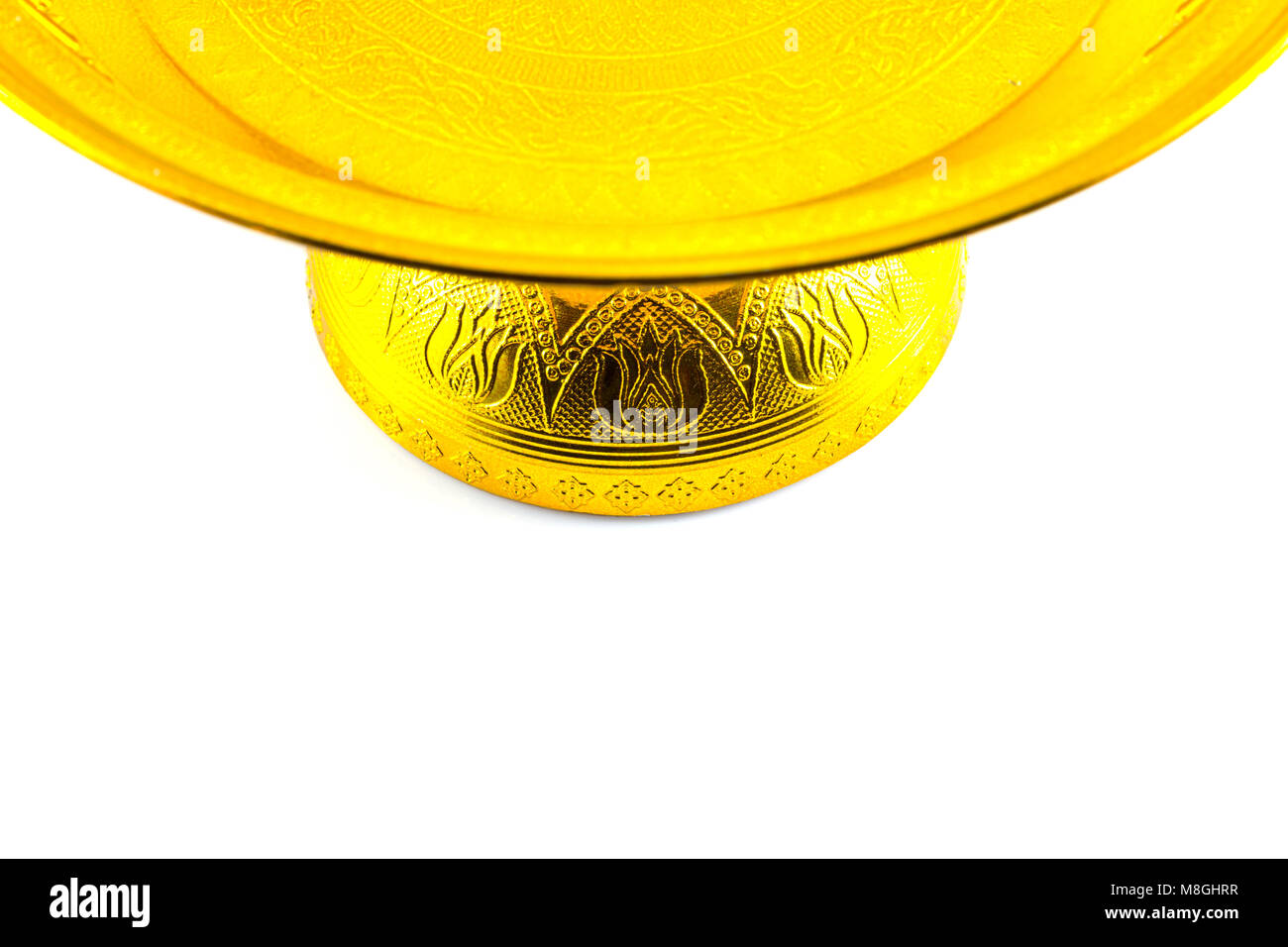 golden ware isolate in white background Stock Photo - Alamy