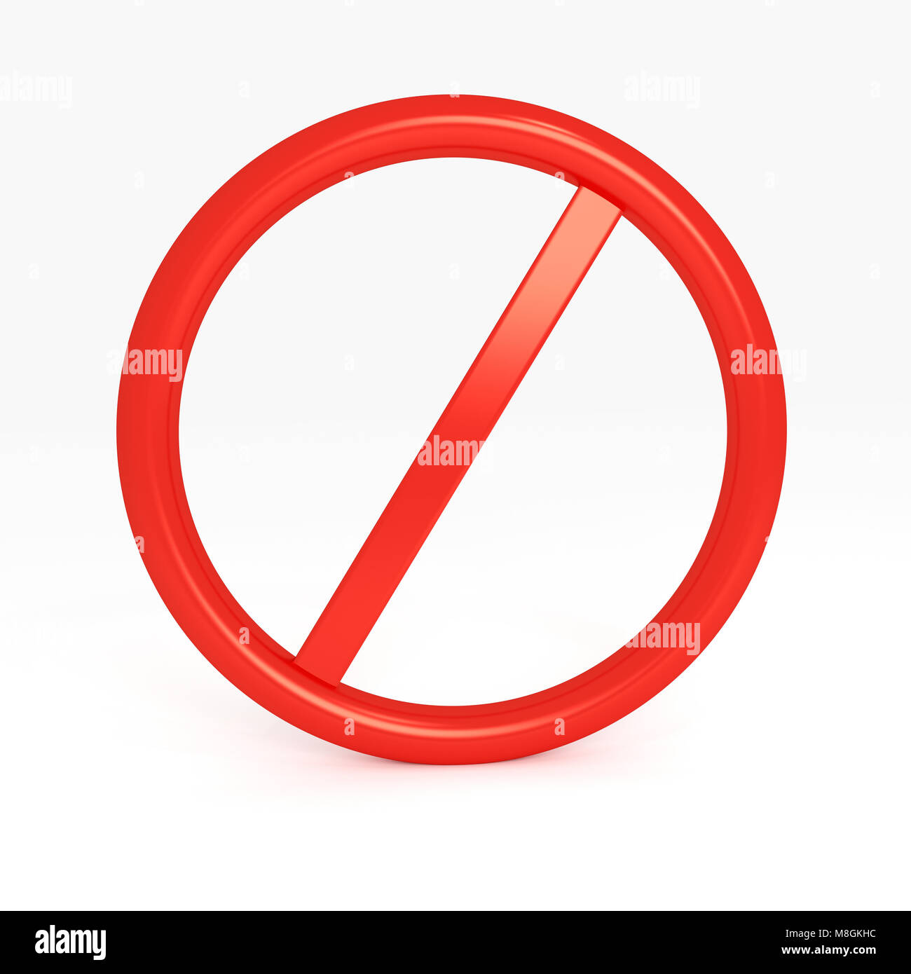 Not Allowed Sign symbol isolated on white background. 3d rendering ...