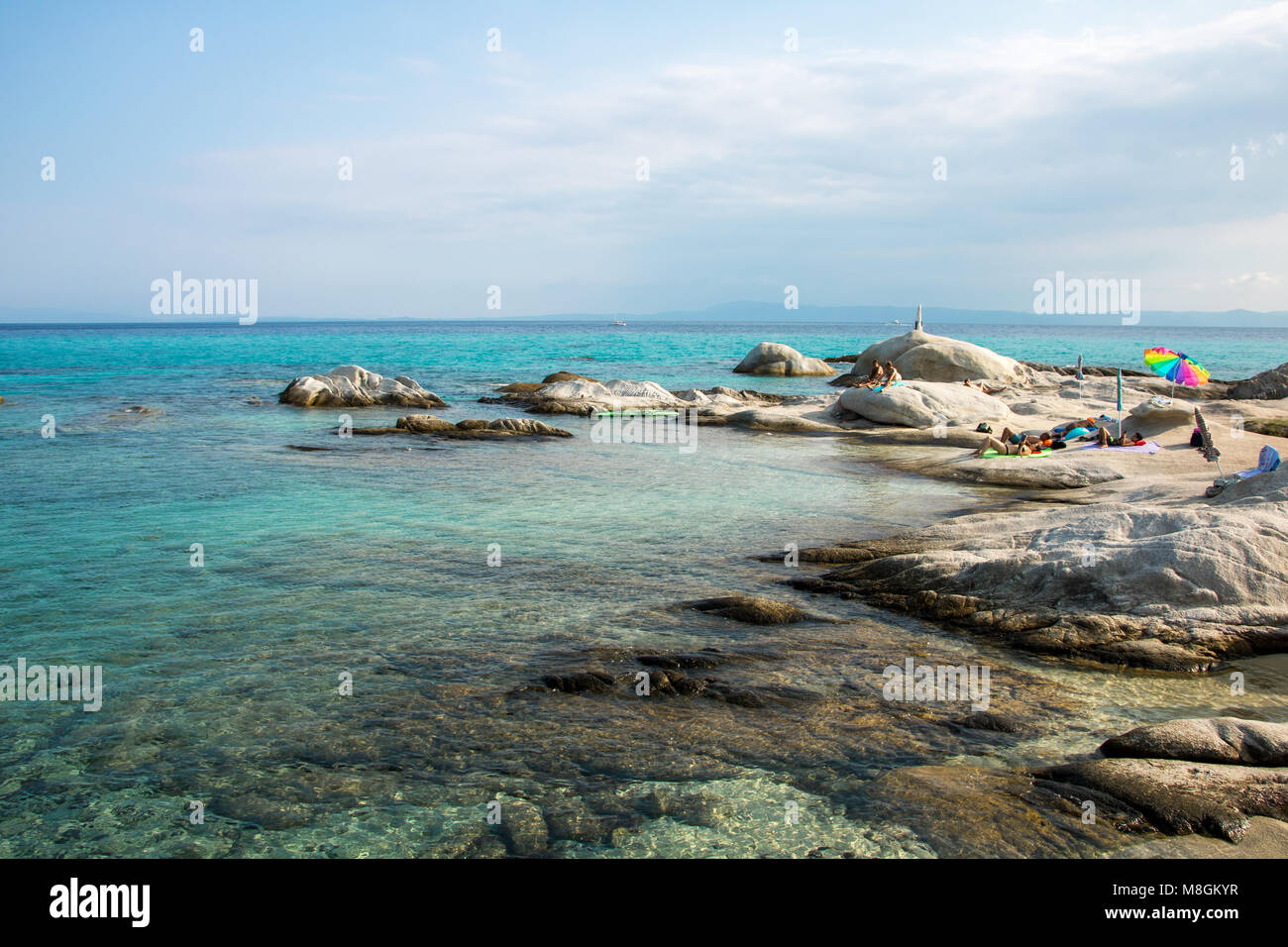 Orange or Portokali beach, Sarti region, peninsula Sithonia in Greece ...