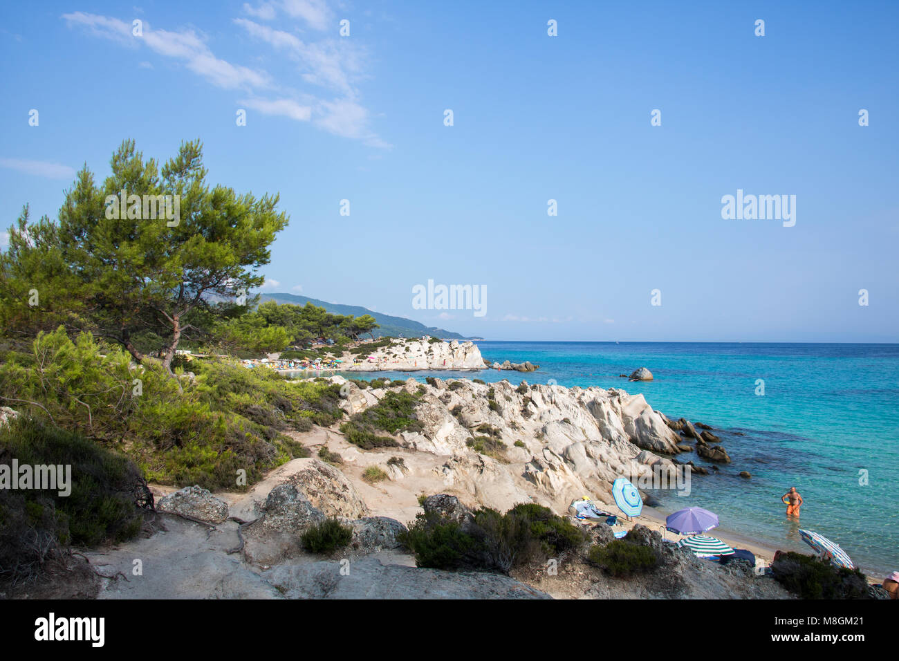 Orange or Portokali beach, Sarti region, peninsula Sithonia in Greece ...