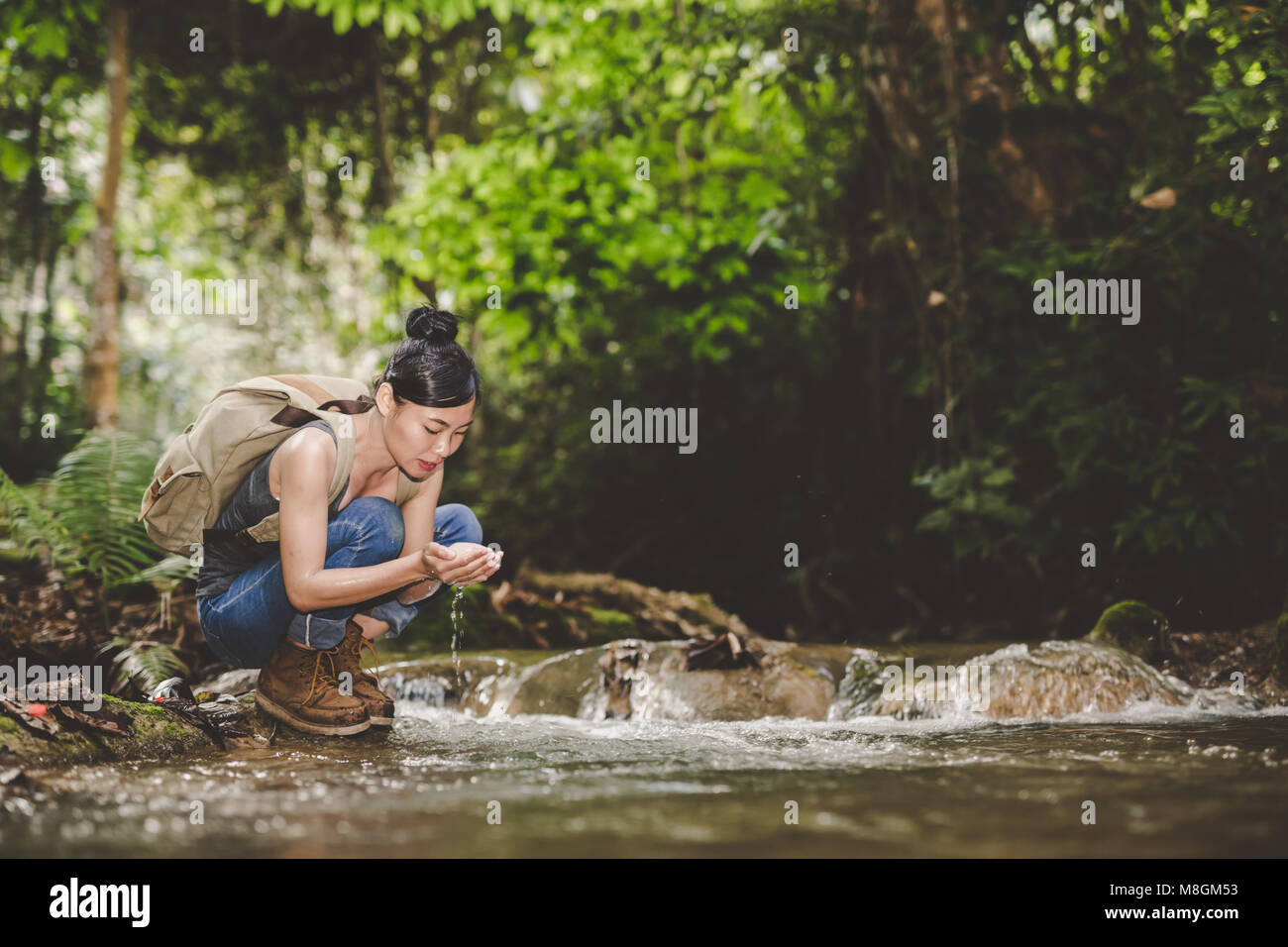 Be a part of nature Enjoy the peace and miracles happens Stock Photo ...