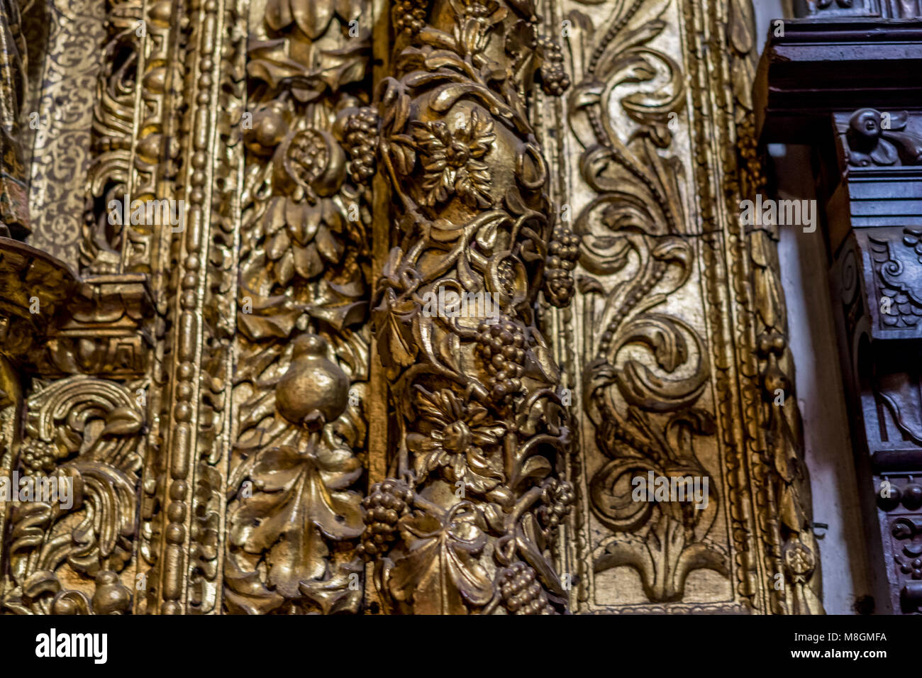 Monastery, Romanesque, Interior of gothic cathedral in Spain, details ...