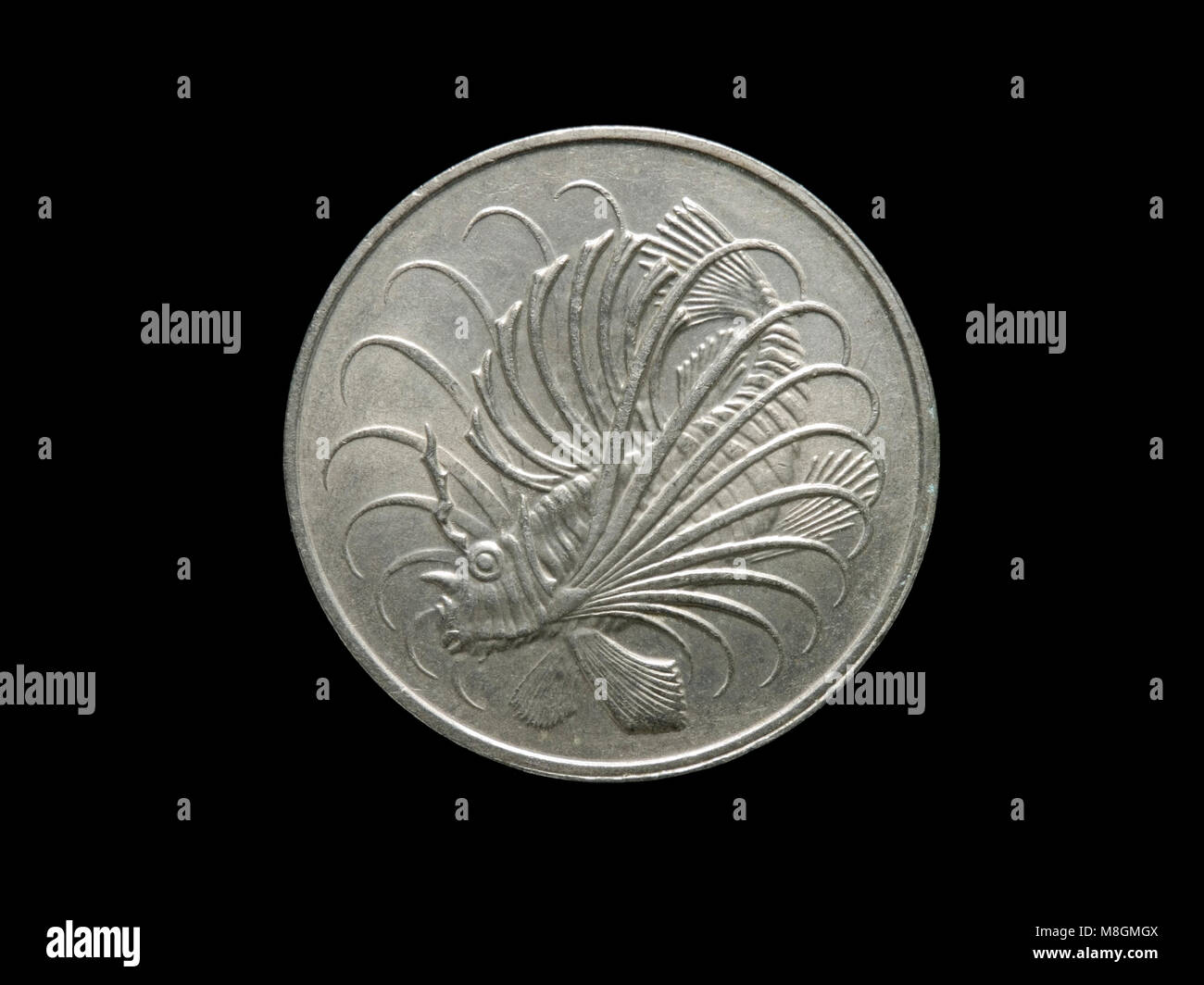 Lionfish on Coin Stock Photo - Alamy