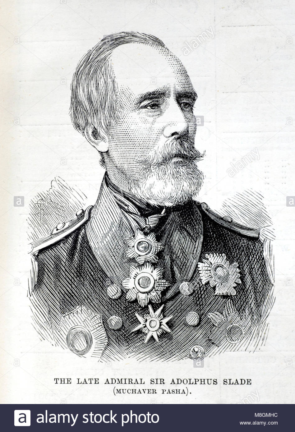 Sir Adolphus Slade, 1804 – 1877, was a British Admiral, antique ...