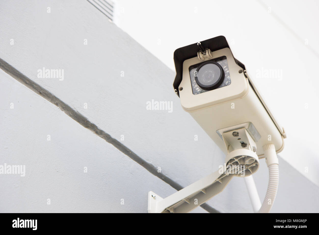 CCTV security camera on the front of building Stock Photo - Alamy