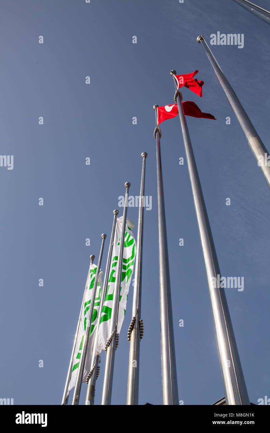 Flag Poles on a Sunny Day Stock Photo - Alamy