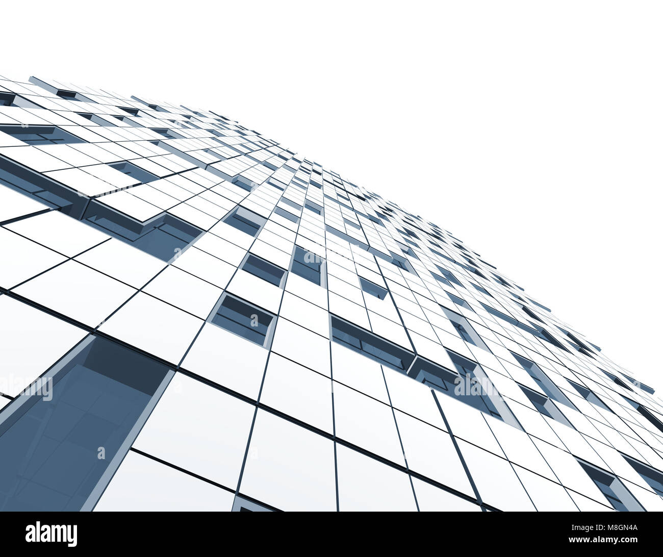 Modern building white isolated 3d rendering Stock Photo - Alamy
