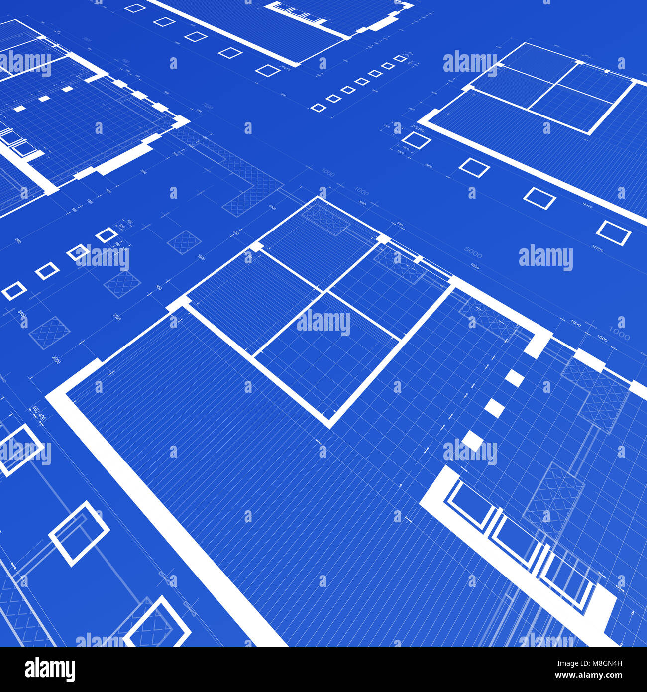 Conceptual blueprint 3d rendering construction Stock Photo - Alamy
