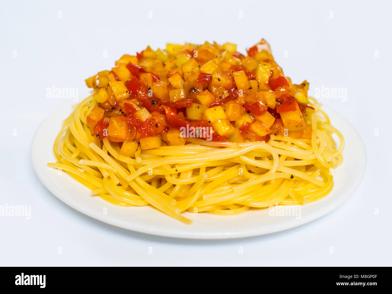 Spaghetti pasta on isolated white background Stock Photo - Alamy