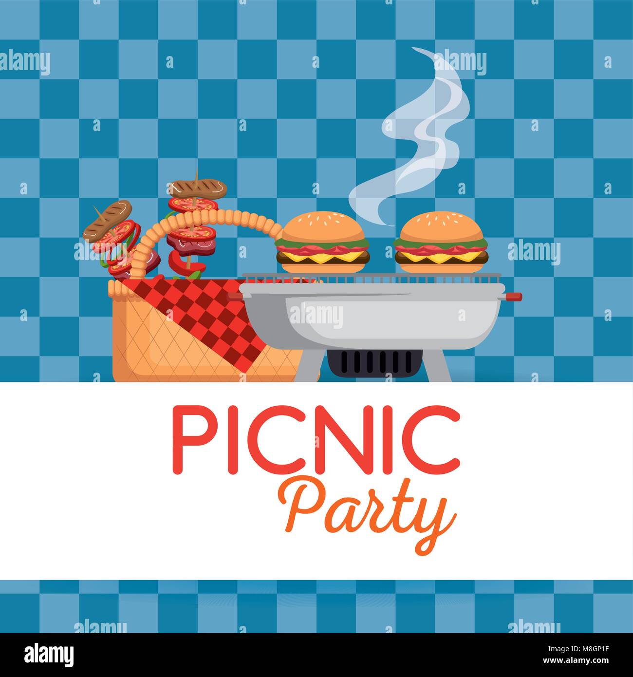 picnic party invitation set icons vector illustration design Stock ...