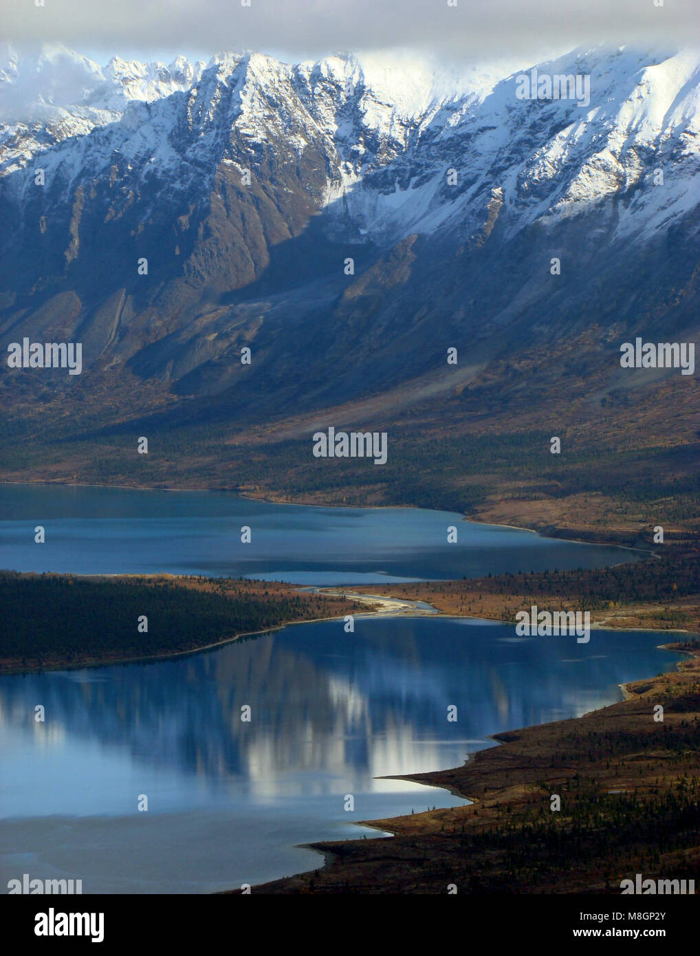 Connecting Streams .An aerial view of the streams connecting the two ...