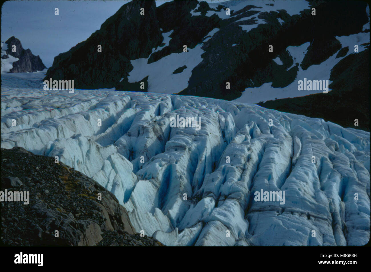 Crevasses glacier blue ice Stock Photo - Alamy