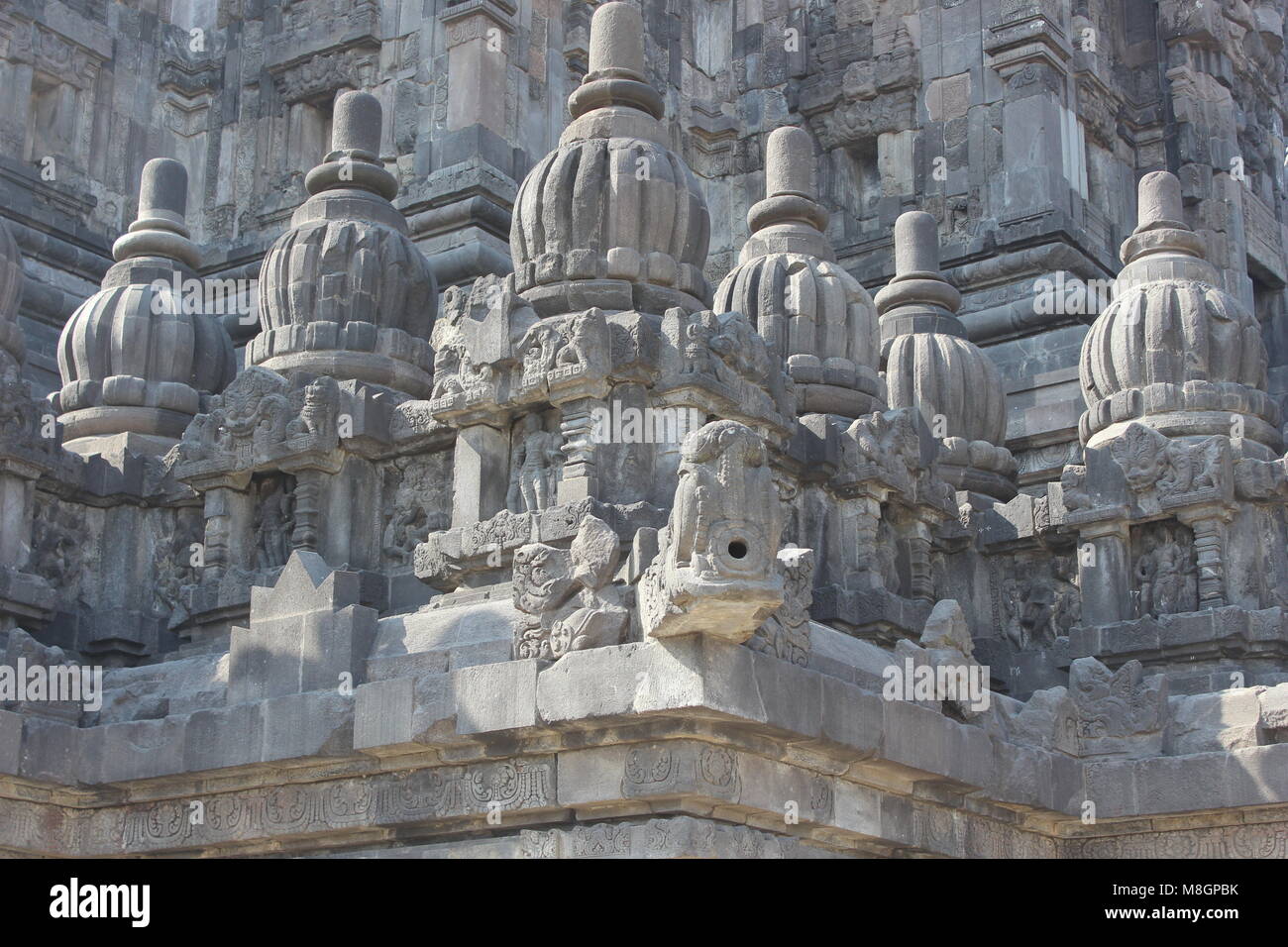 detailed sculpture of the reliefs of Prambanan temple, one of the most ...