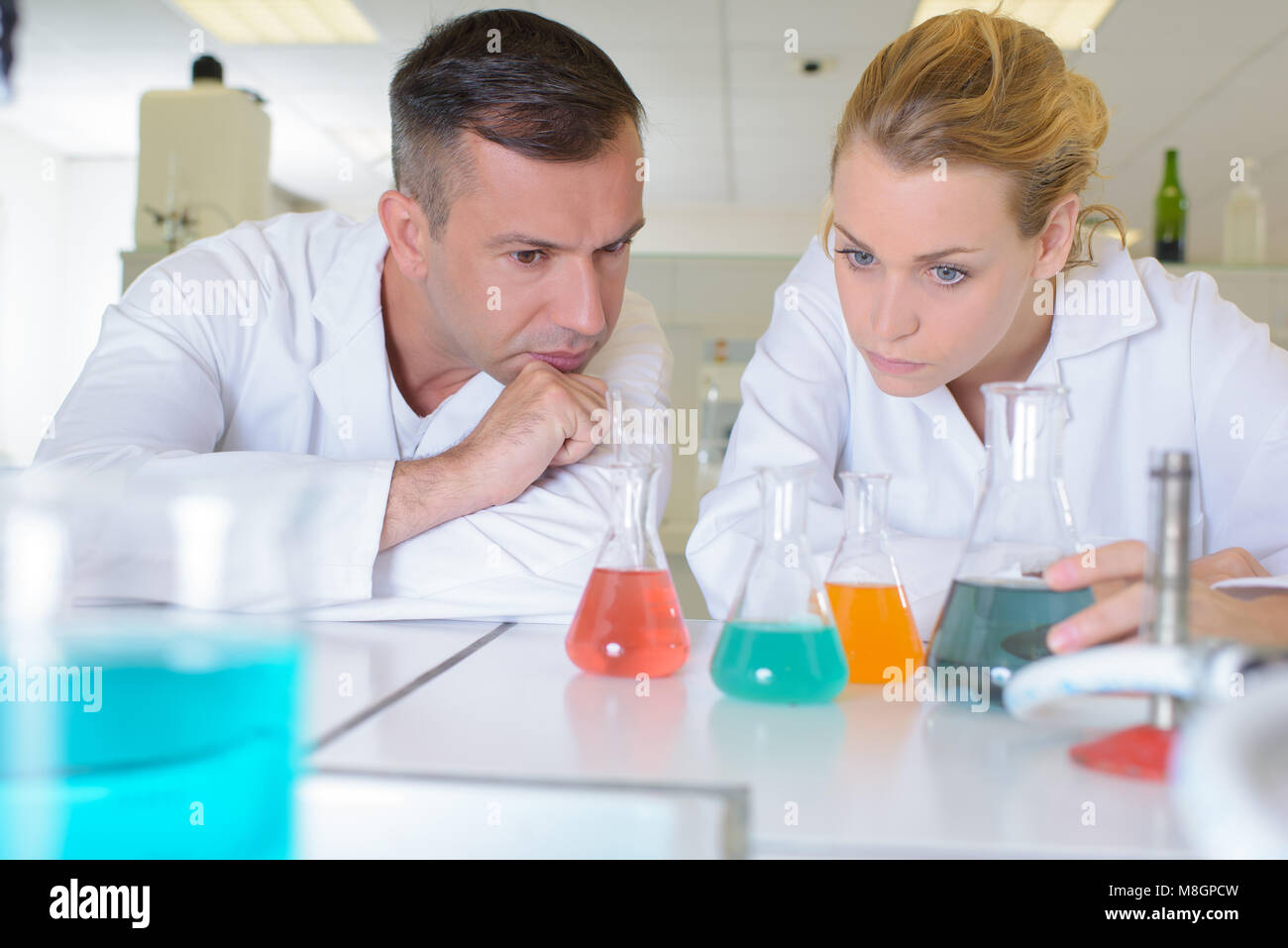laboratory test and solutions Stock Photo - Alamy