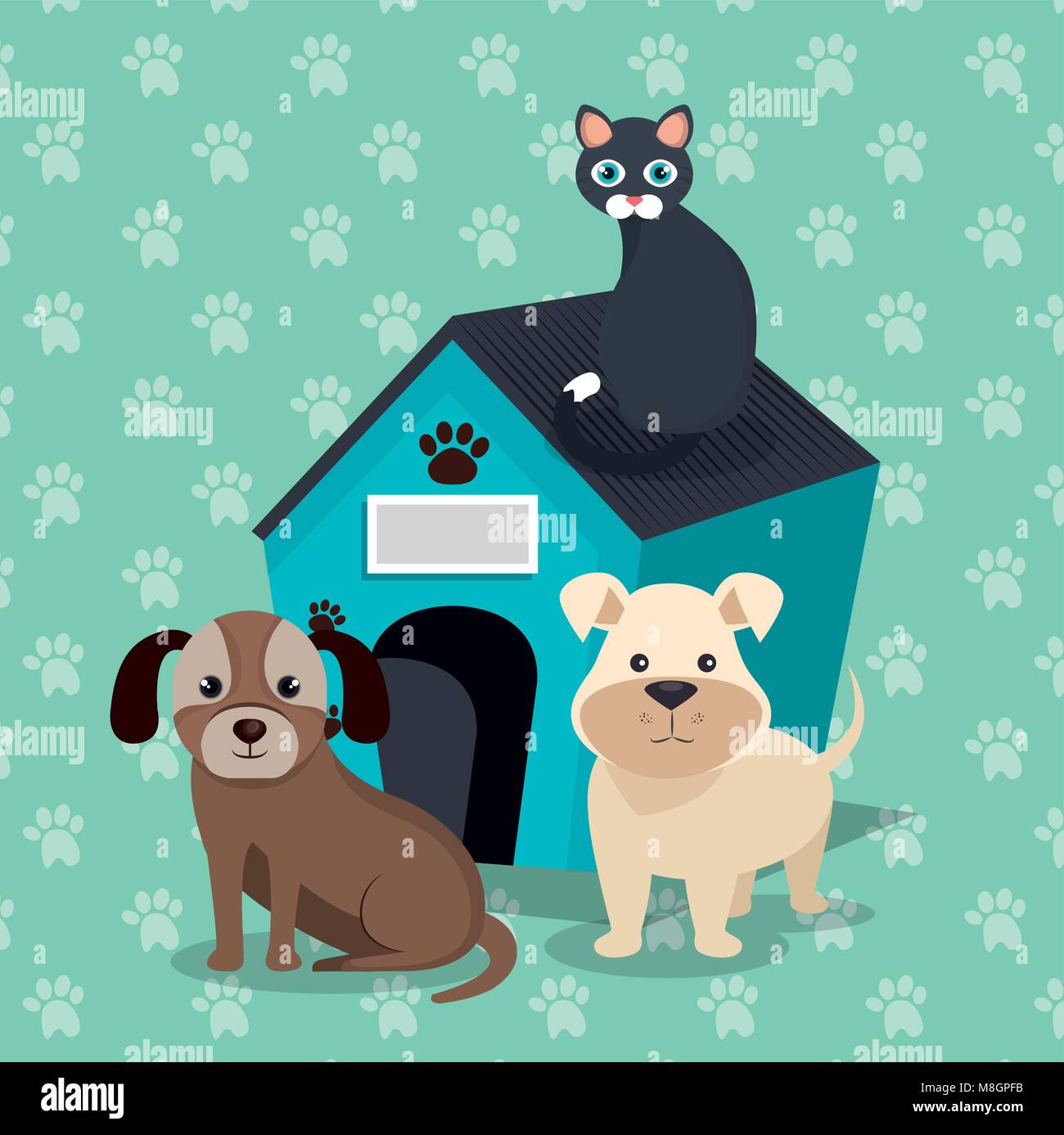 cute mascots pet shop icons vector illustration design Stock Vector ...