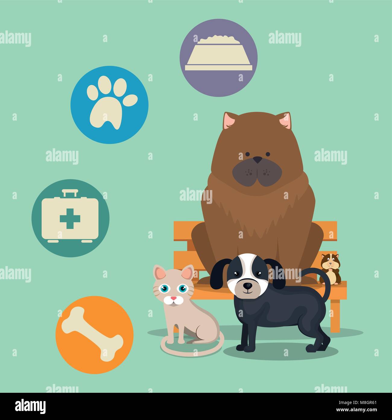 cute mascots pet shop icons vector illustration design Stock Vector ...