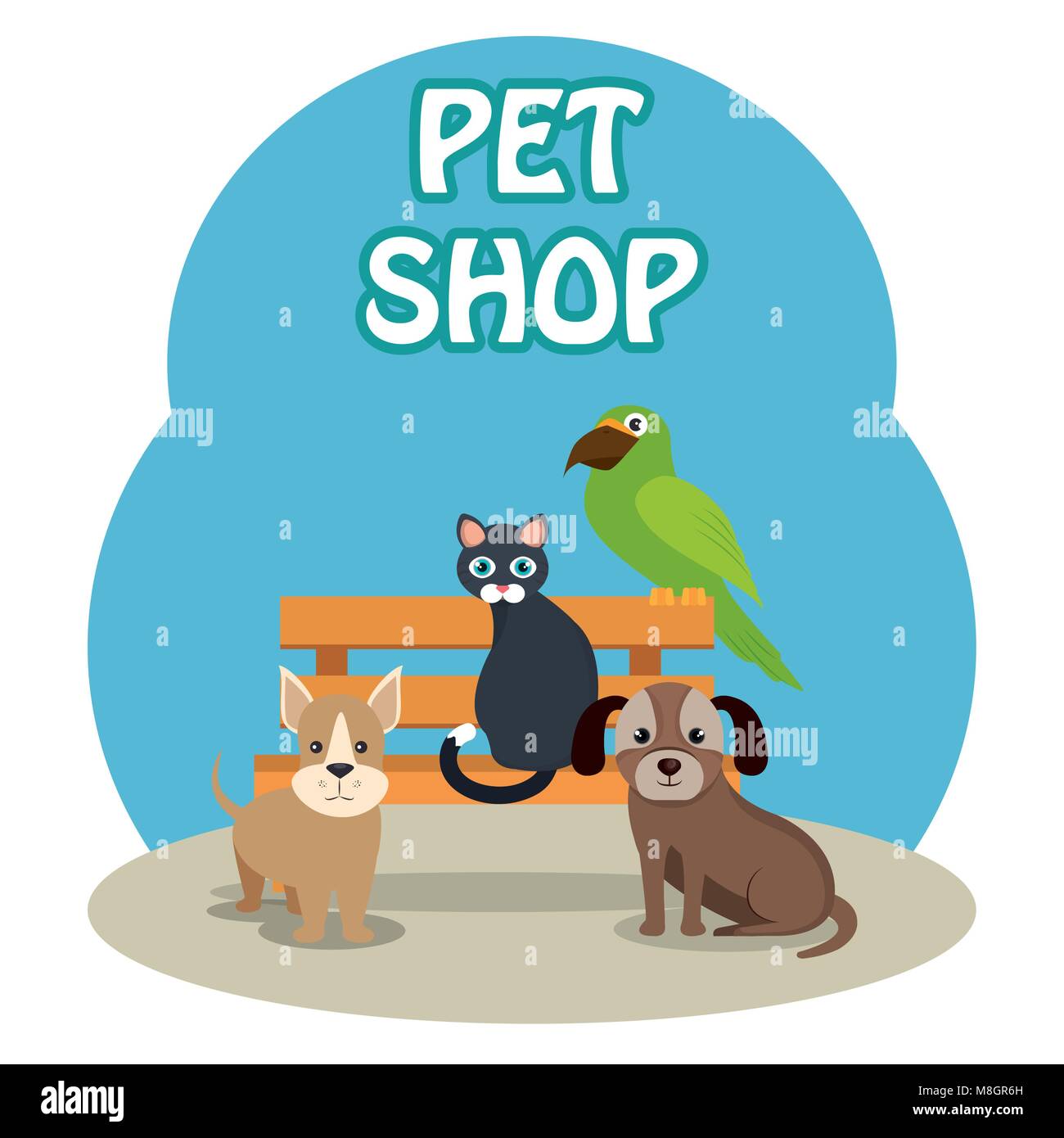 cute mascots pet shop icons vector illustration design Stock Vector ...