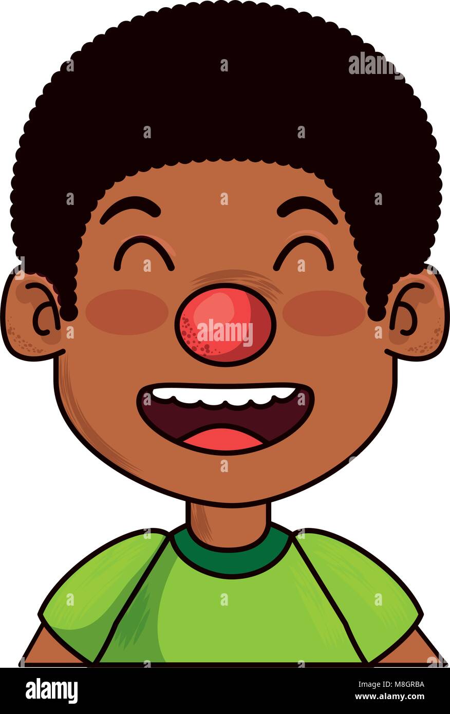 litttle boy with clown nose vector illustration design Stock Vector ...