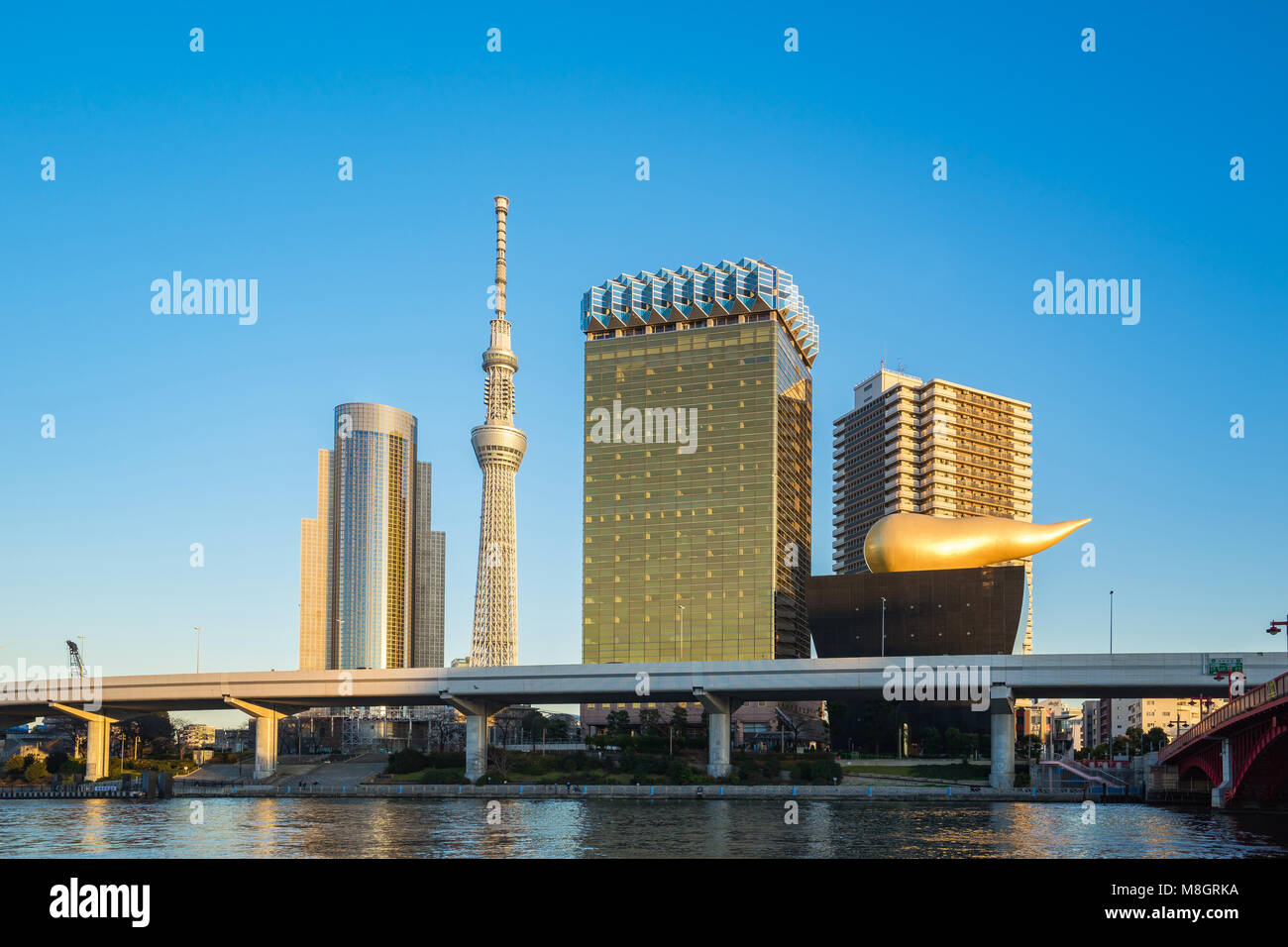 Tokyo city skyline with landmark near Asakusa area in Tokyo, Japan ...