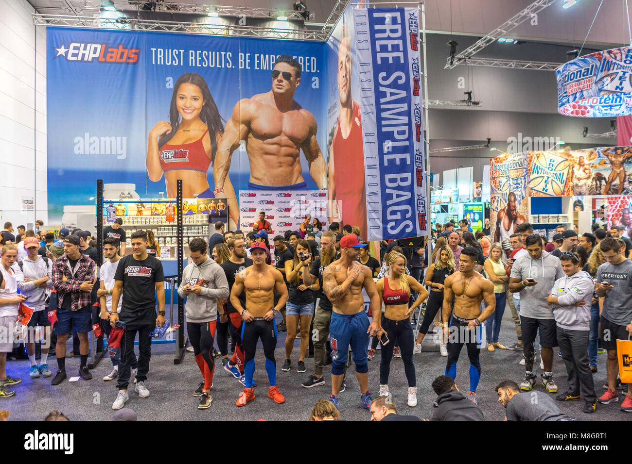 Melbourne, Australia - Bodybuilders at the annual Arnold's Classic ...