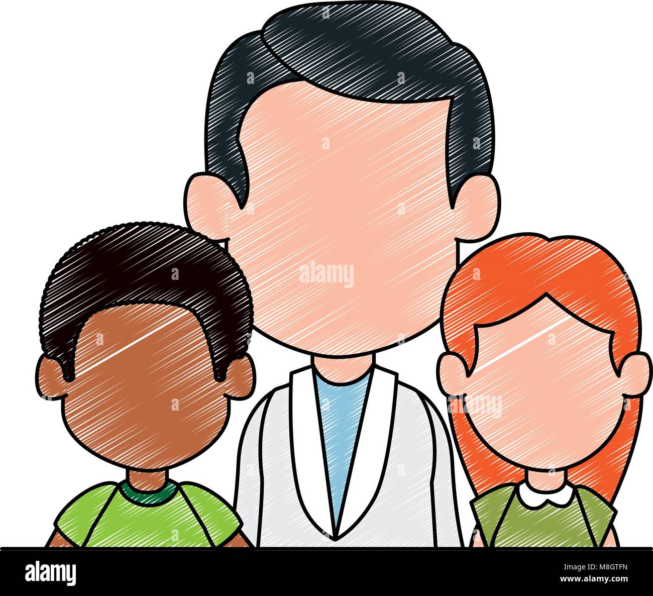 doctor with kids characters vector illustration design Stock Vector ...