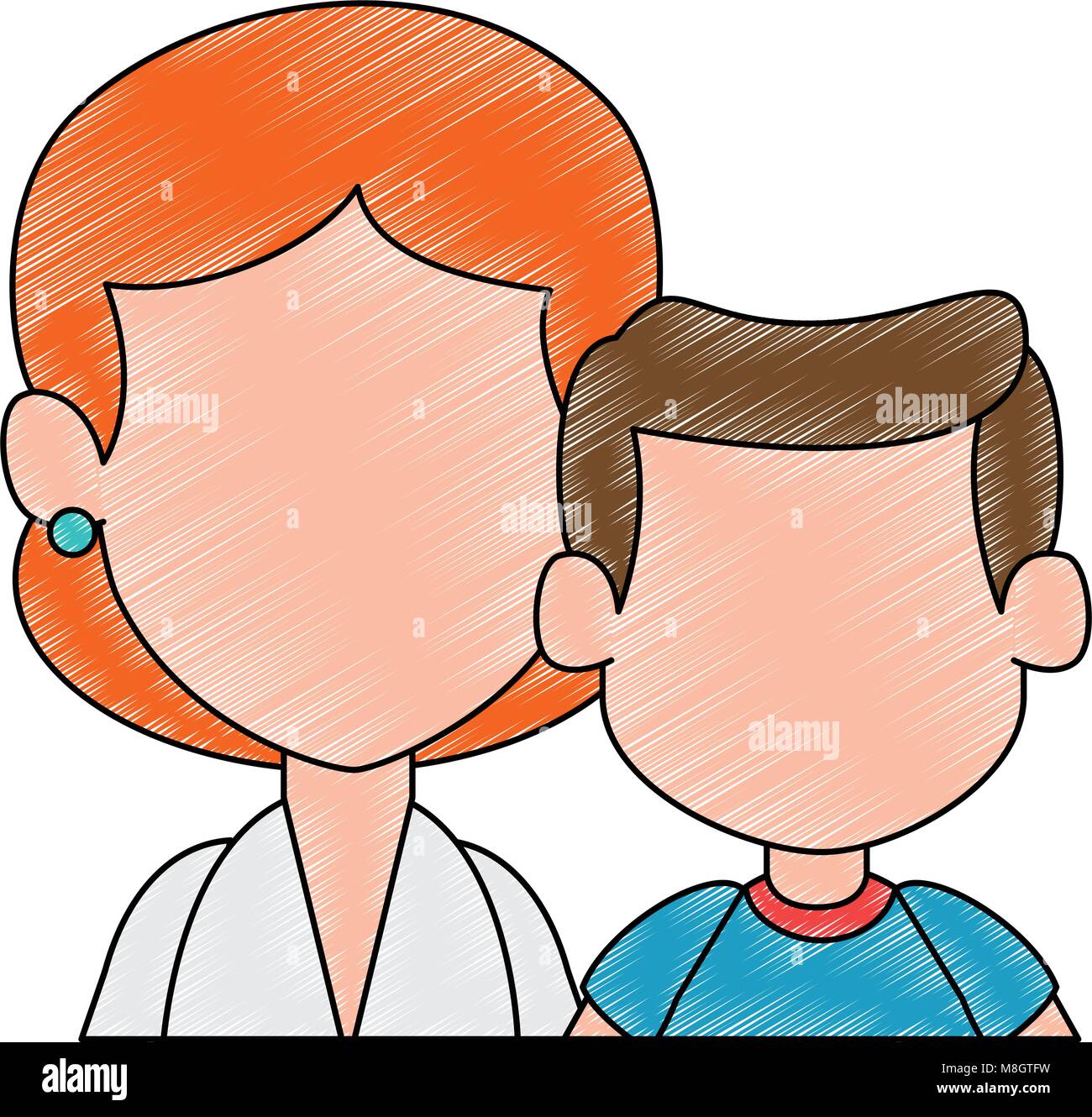 mom with son avatar characters vector illustration design Stock Vector ...