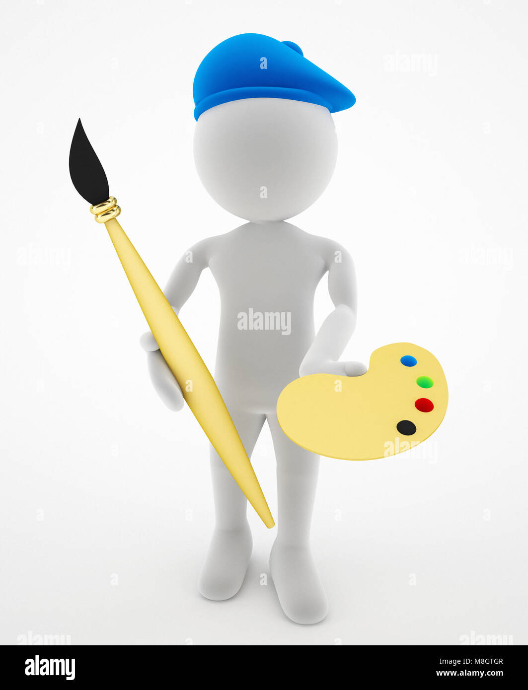 3d character painter Stock Photo - Alamy