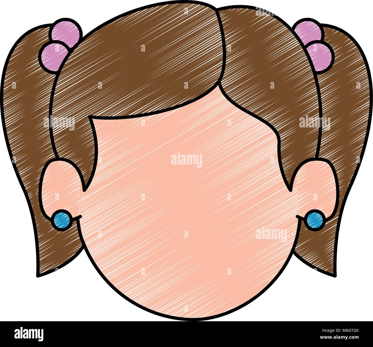 little girl head icon vector illustration design Stock Vector Image ...