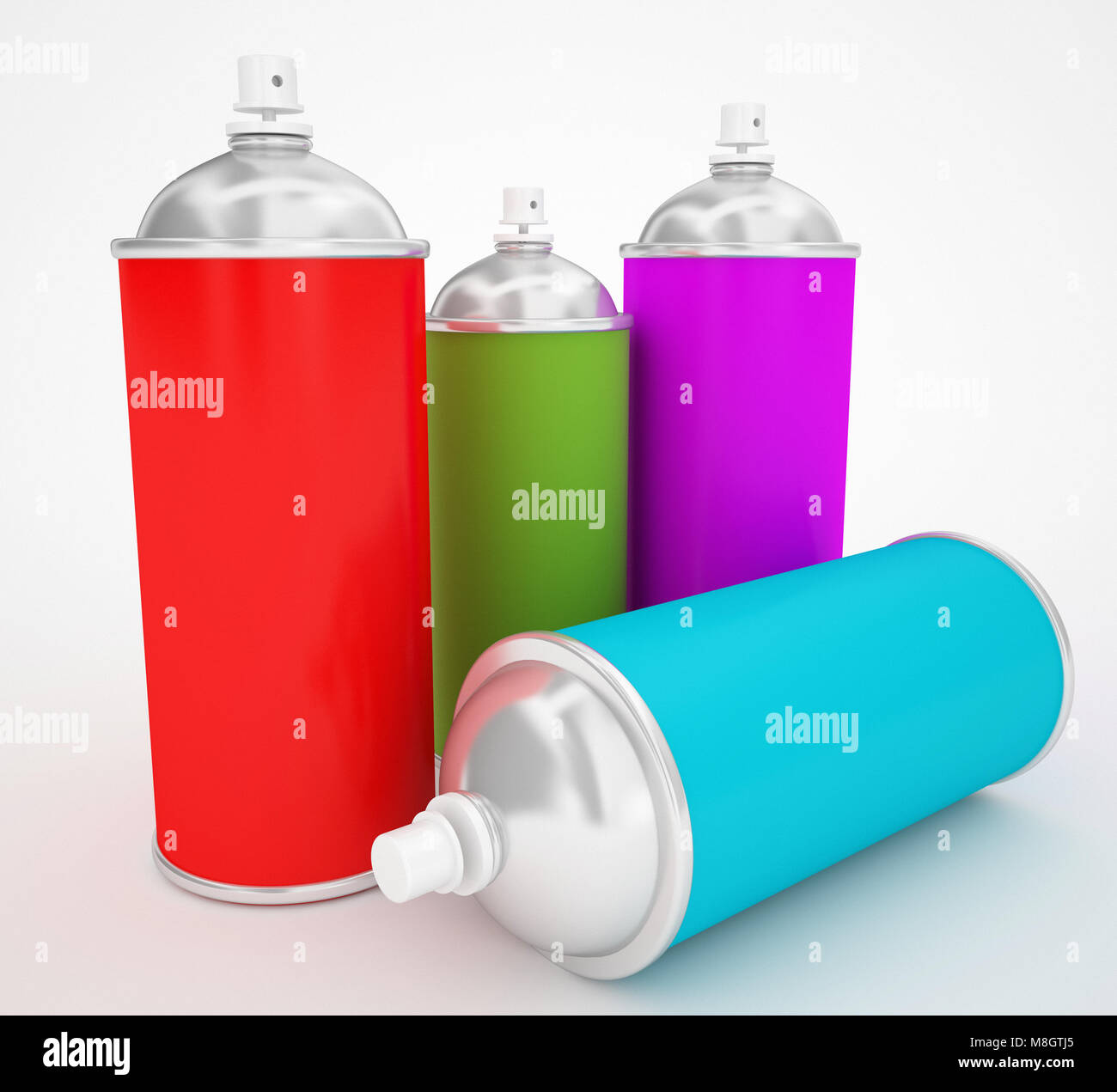 colorful spray cans Stock Photo - Alamy