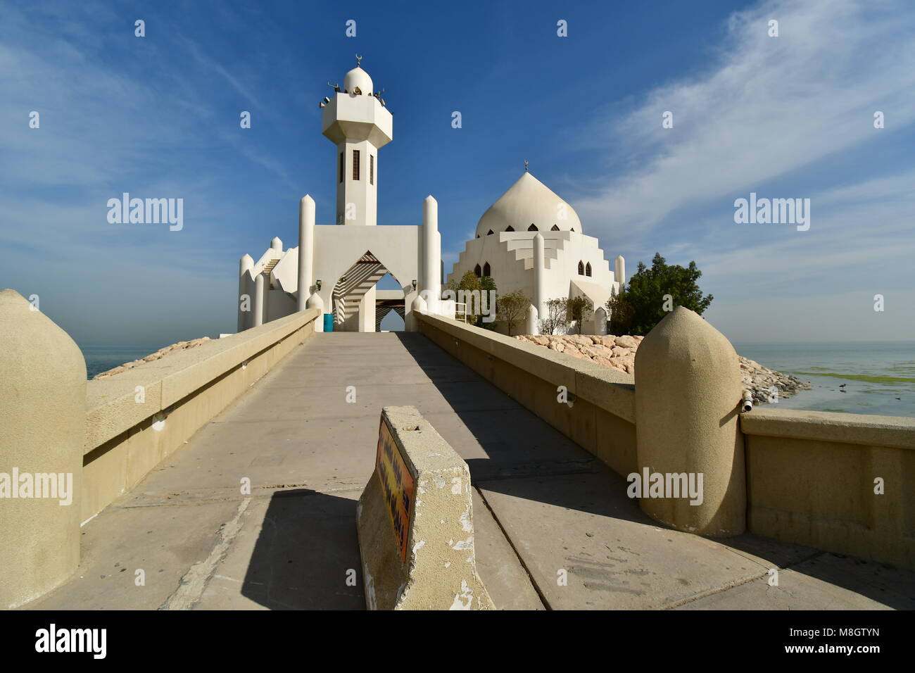 modern Architecture on mosque located on the beach front in Saudi ...