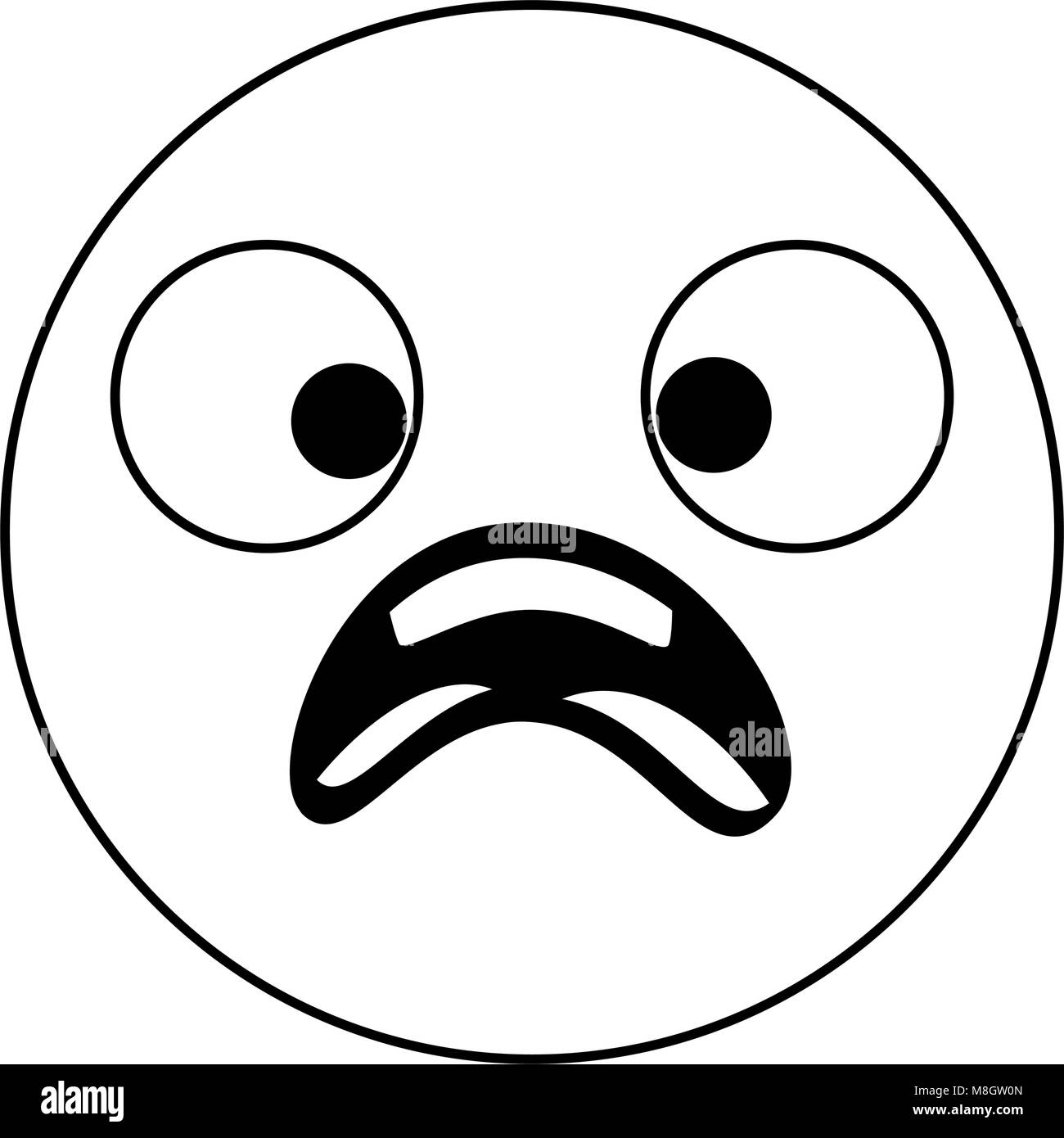 emoticon circular face kawaii character vector illustration design ...