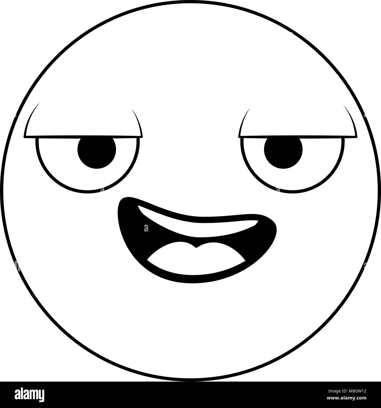 emoticon circular face kawaii character vector illustration design ...