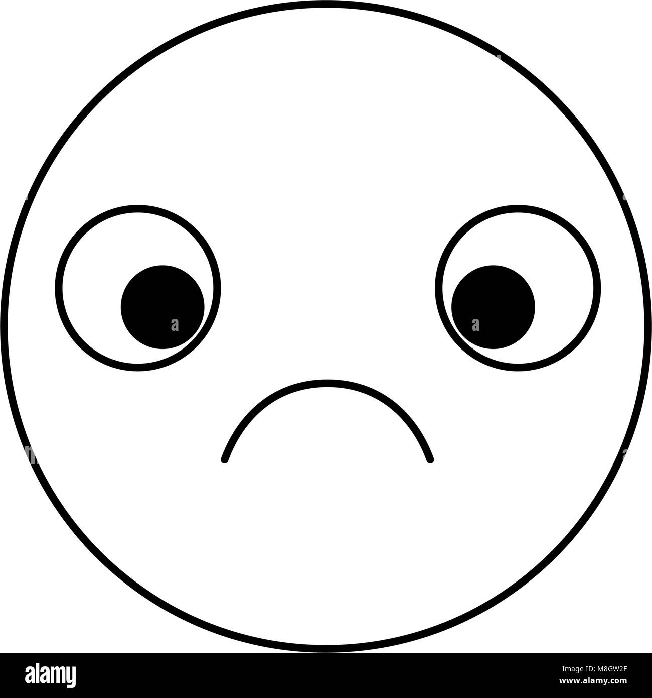 emoticon circular face kawaii character vector illustration design ...