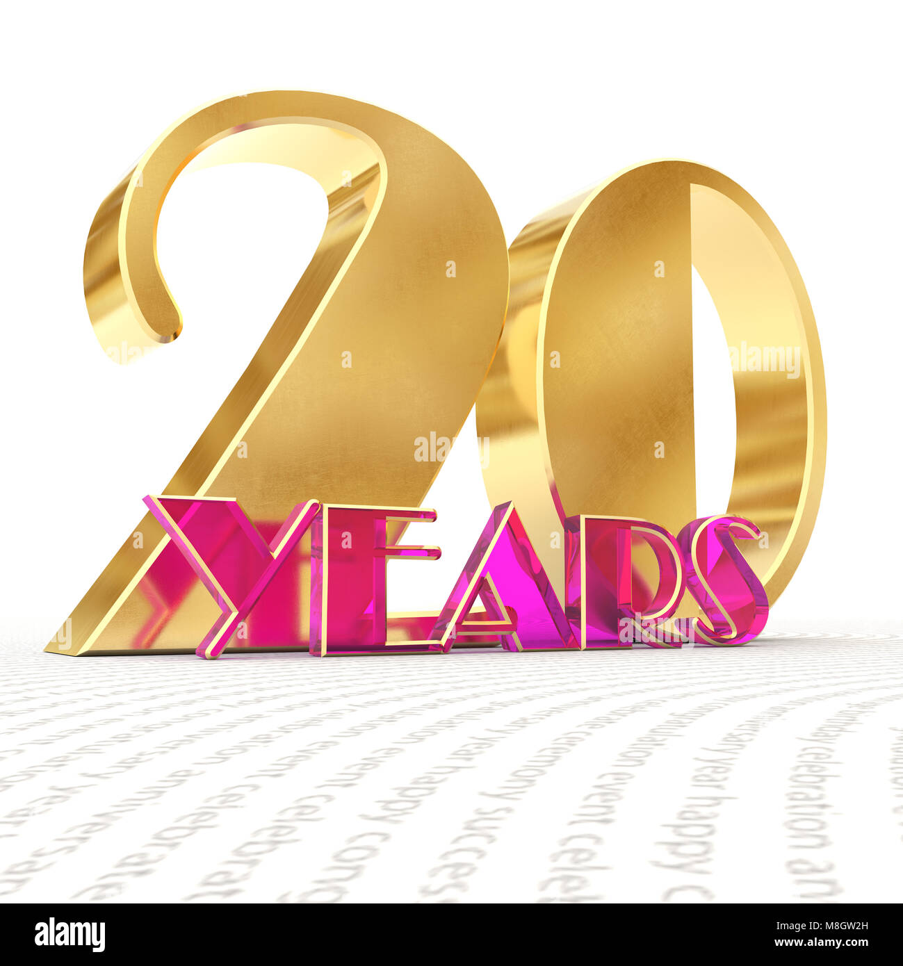 Golden number twenty (number 20) and the word "years" against the ...