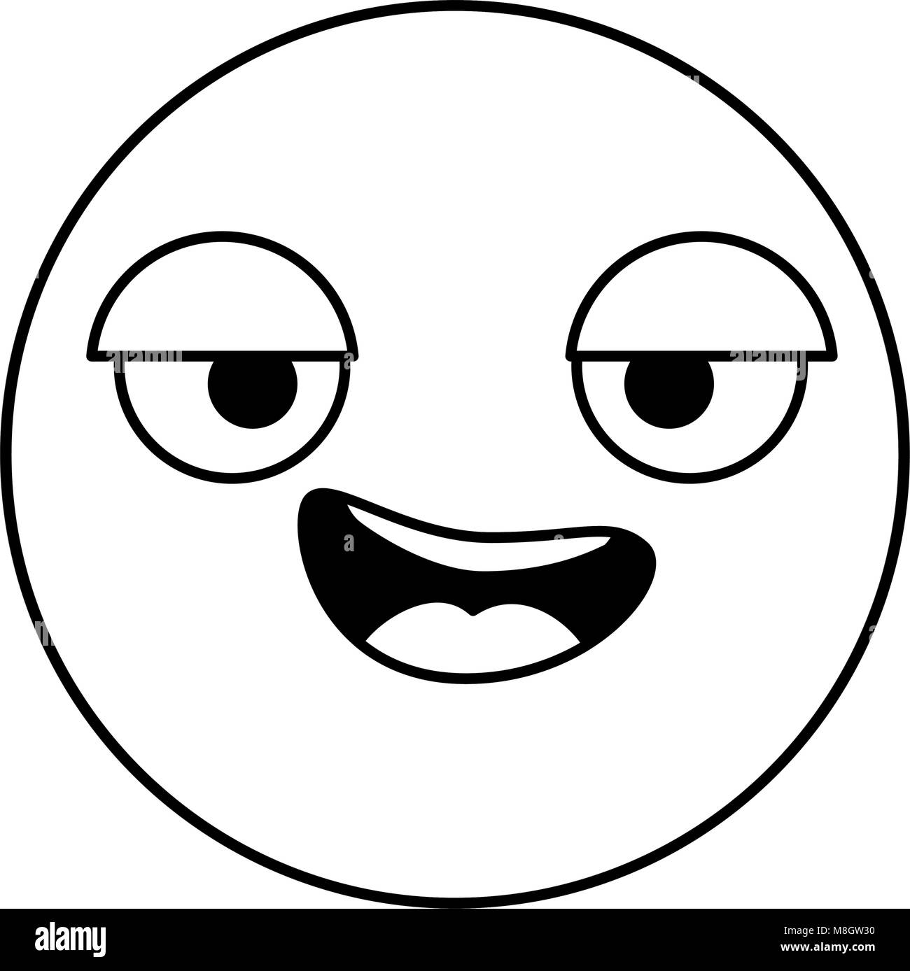 emoticon circular face kawaii character vector illustration design ...