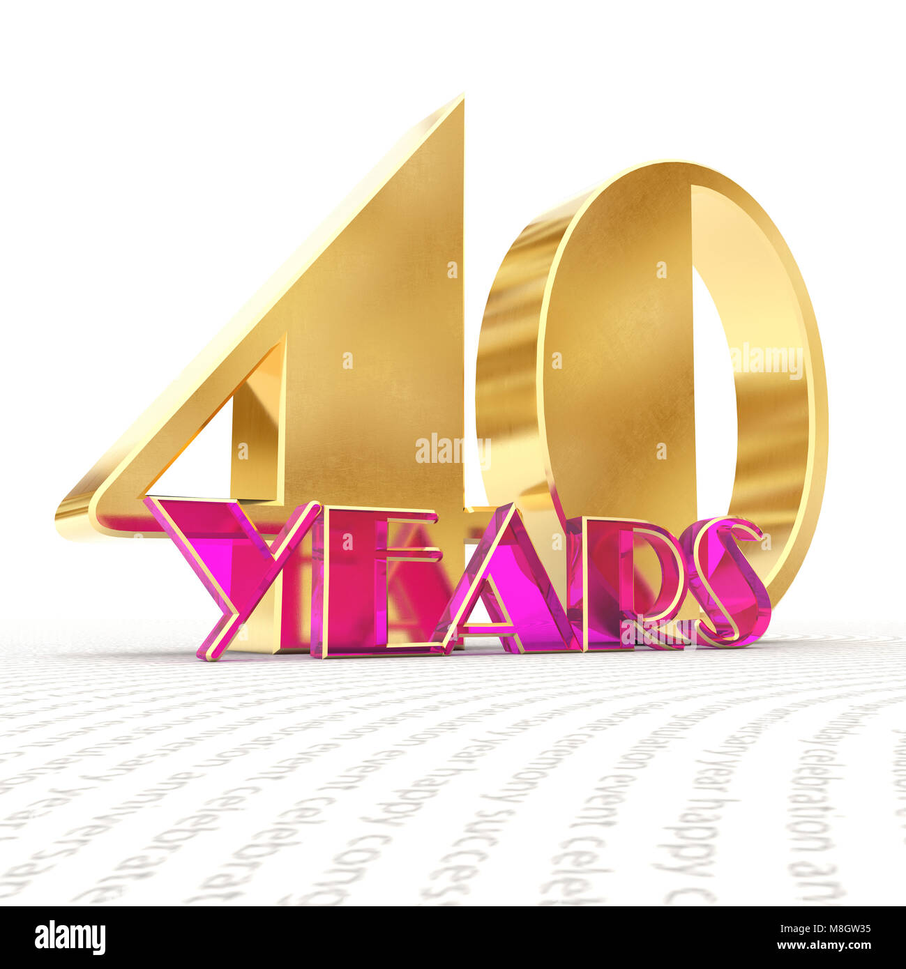 Golden number forty (number 40) and the word "years" against the ...