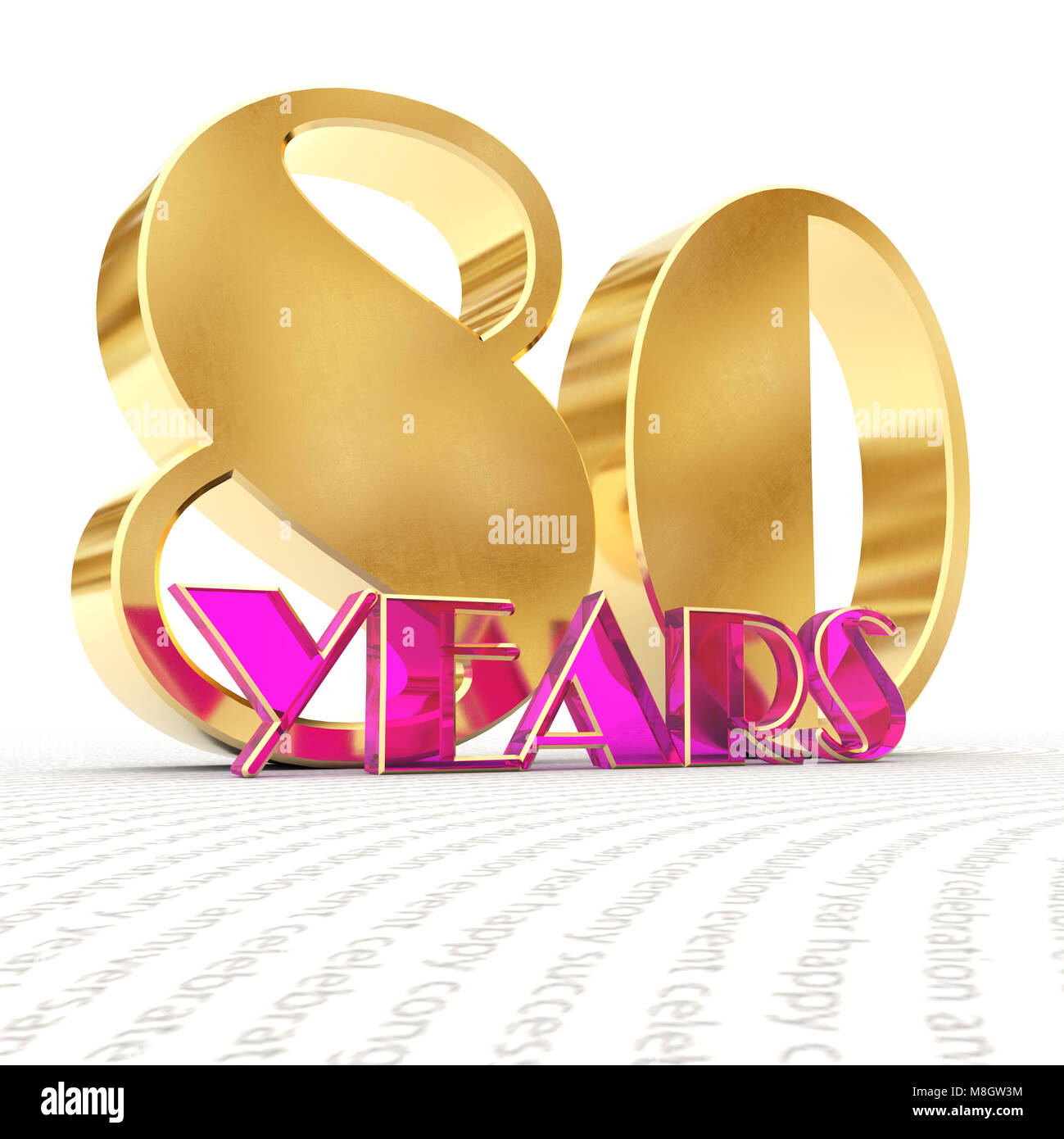 Golden number eighty (number 80) and the word "years" against the ...